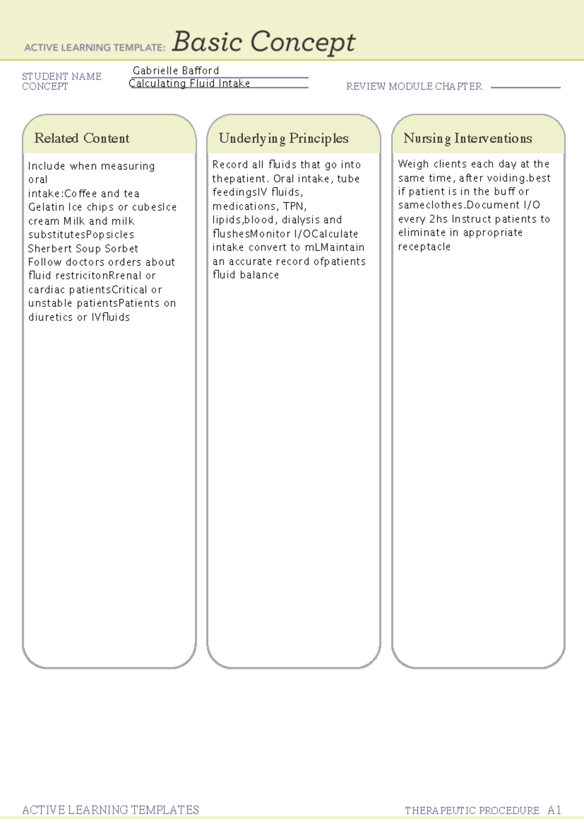 Basic Concepts for Calculating Fluid Intake in Nursing - Studocu