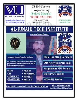 CS609 Solved MCQs Final TERM BY Junaid - CS609-System Programming ...