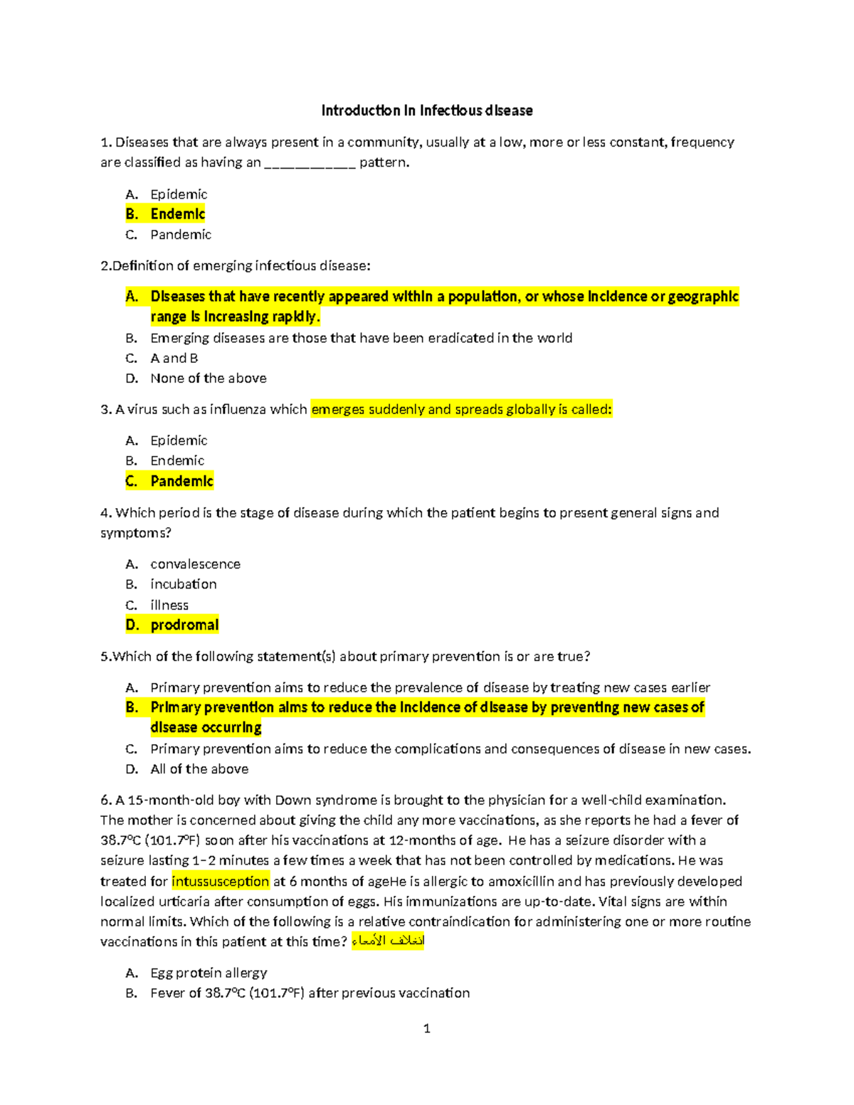 Introduction to Infectious Diseases: Key Concepts and Definitions - Studocu