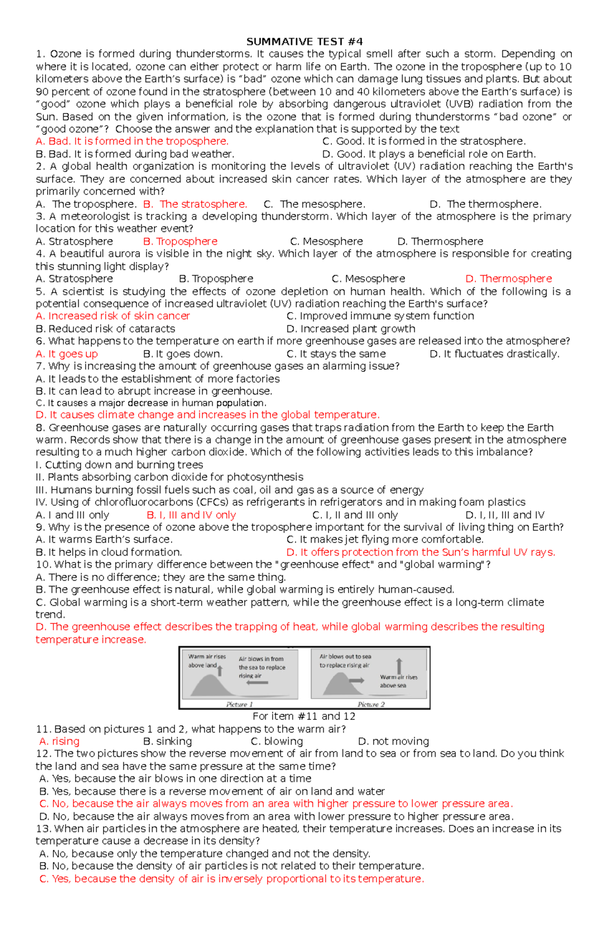 Layers of the Atmosphere Summative Test (Science 101) - Studocu
