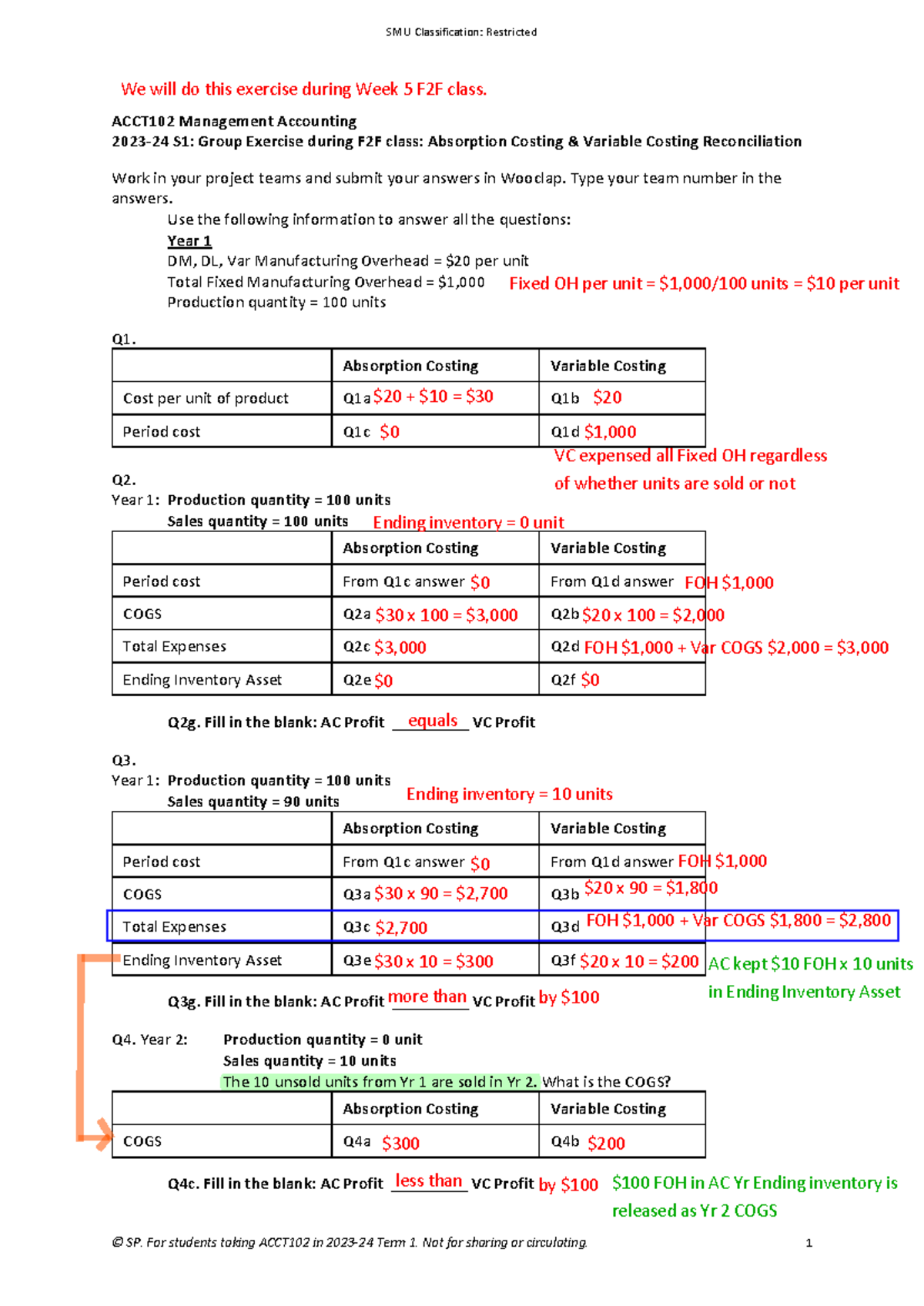 Class exercise-AC-VC recon-Ans - © SP. For students taking ACCT102 in ...