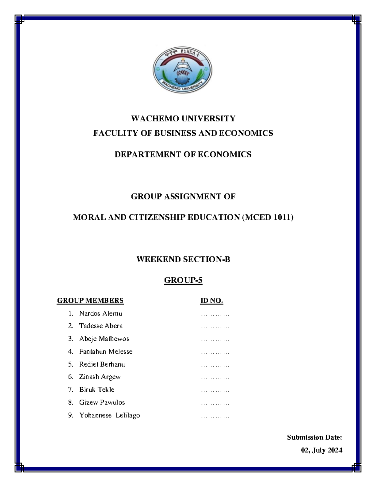 Ethical Decision Making in Moral & Citizenship Education (MCED 1011 ...