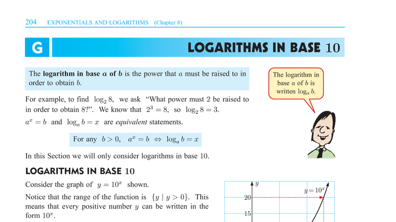 204 EXPONENTIALS AND LOGARITHMS (Chapter 8) - Logarithm Basics - Studocu