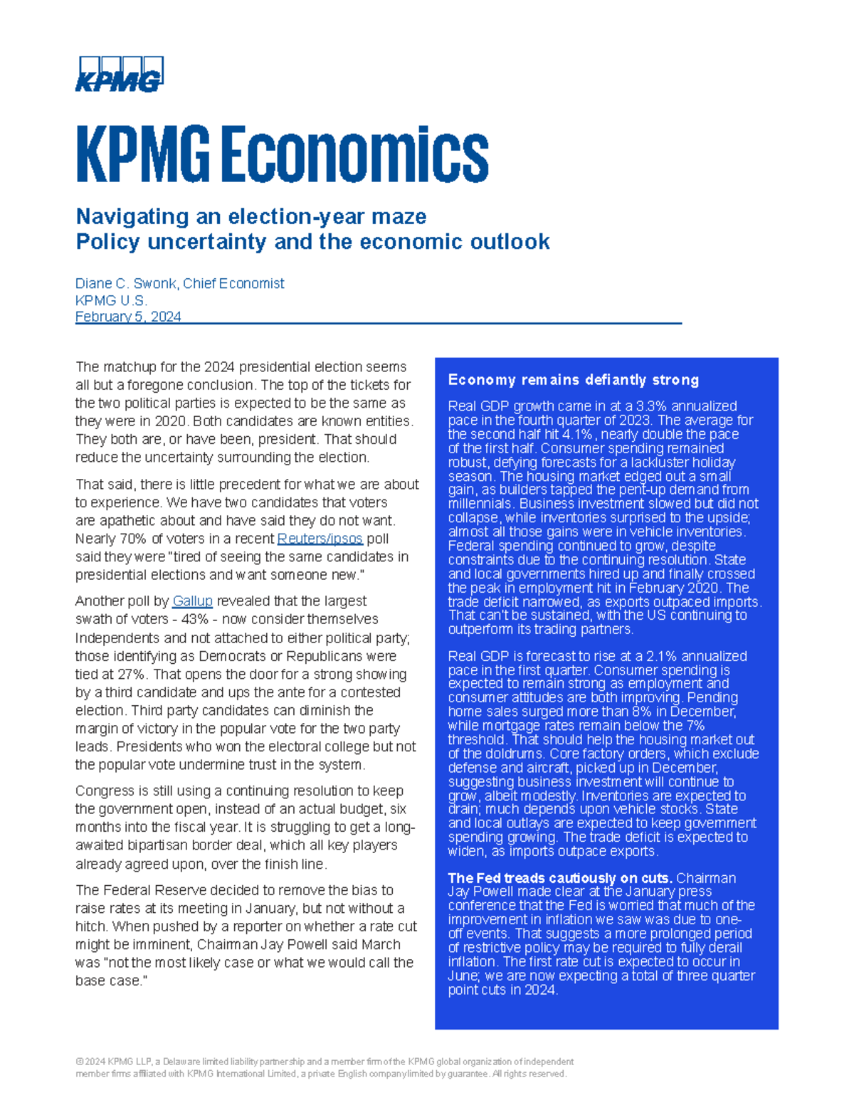 KPMG Economics: Navigating Policy Uncertainty in the 2024 Election ...