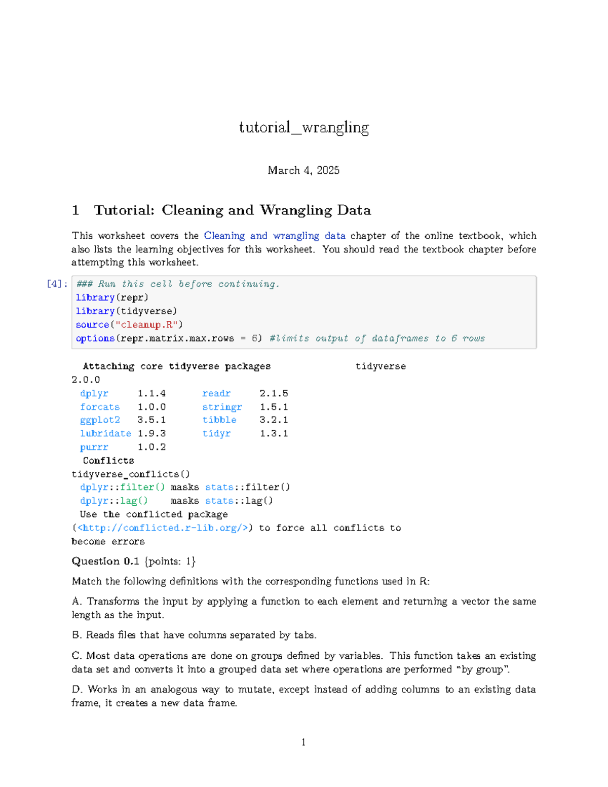 Tutorial: Data Cleaning and Wrangling Techniques (Course Code: TUTORIAL ...