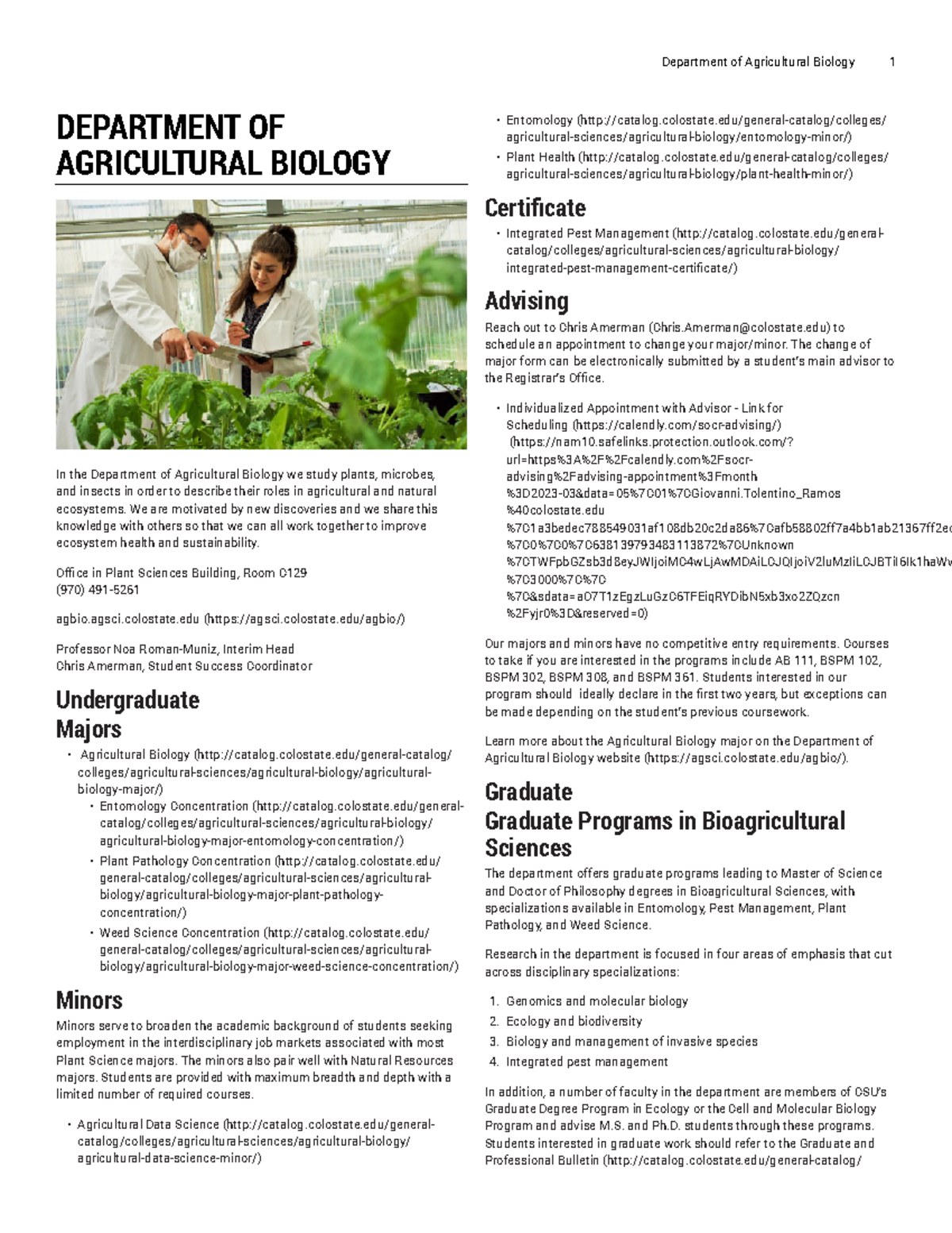 Agricultural Biology Overview and Courses - AG-BIO 101 - Studocu