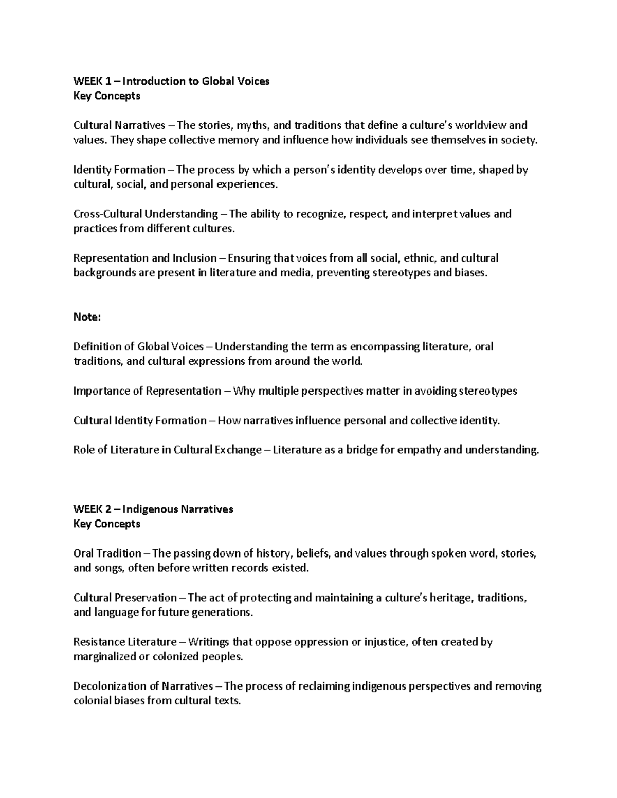 GLOBAL VOICE & SOCIAL VISION REVIEWER: Key Concepts & Narratives - Studocu