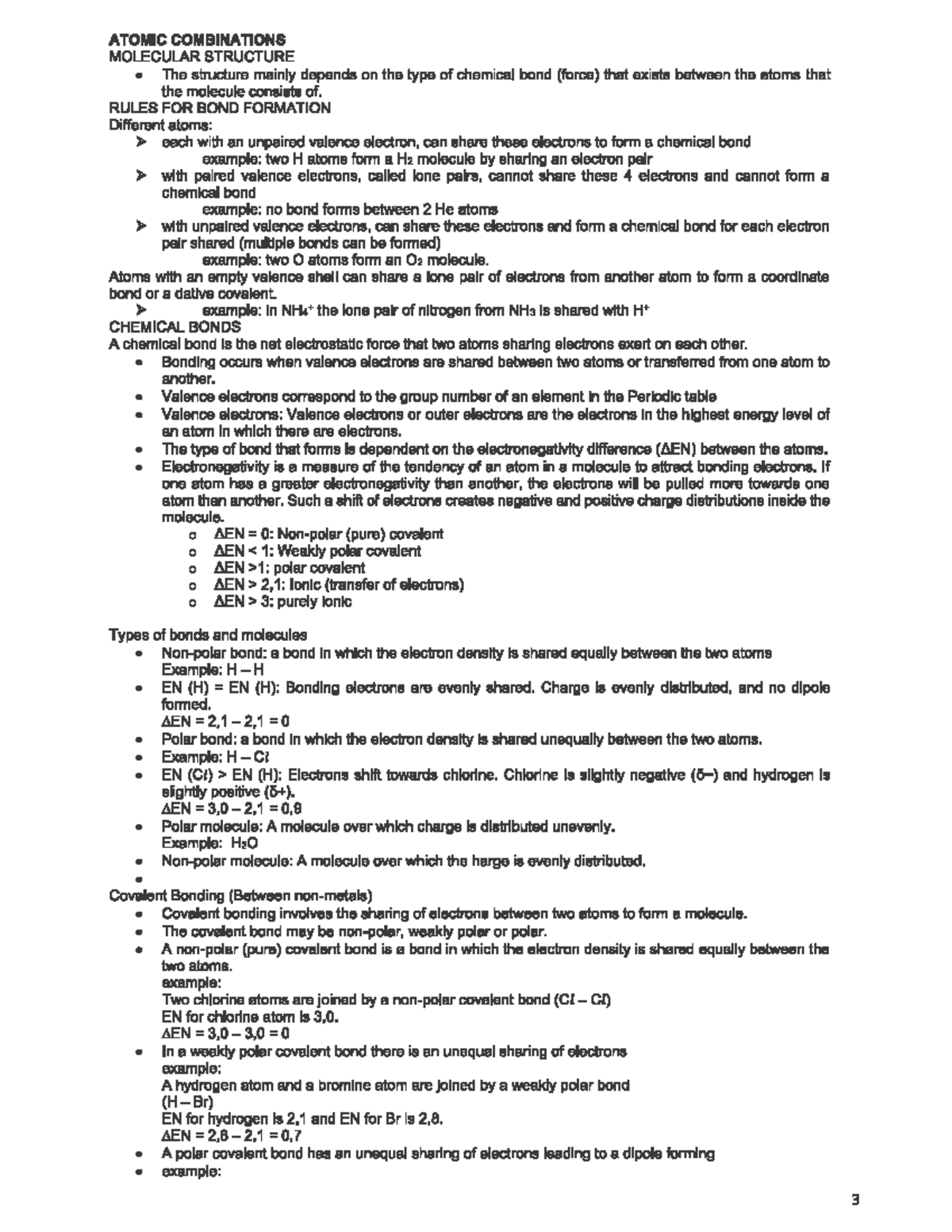 JIT Gr 11: Chemical Bonds, Molecular Structure & Intermolecular Forces ...