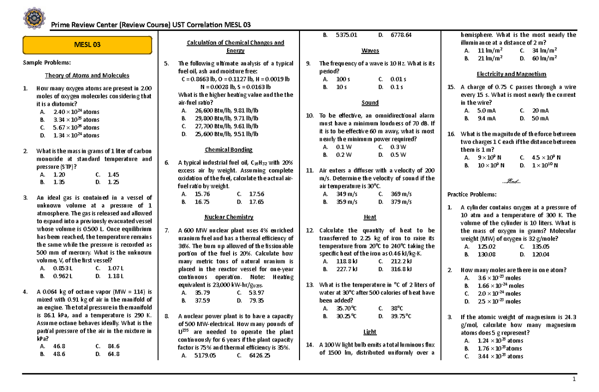 Correlation-MESL-03 - Engineering Physics Problems and Solutions - Studocu