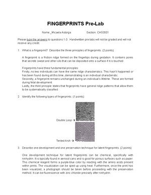 Biometric Analysis Worksheet 2023 - Name: ____________________ PID ...