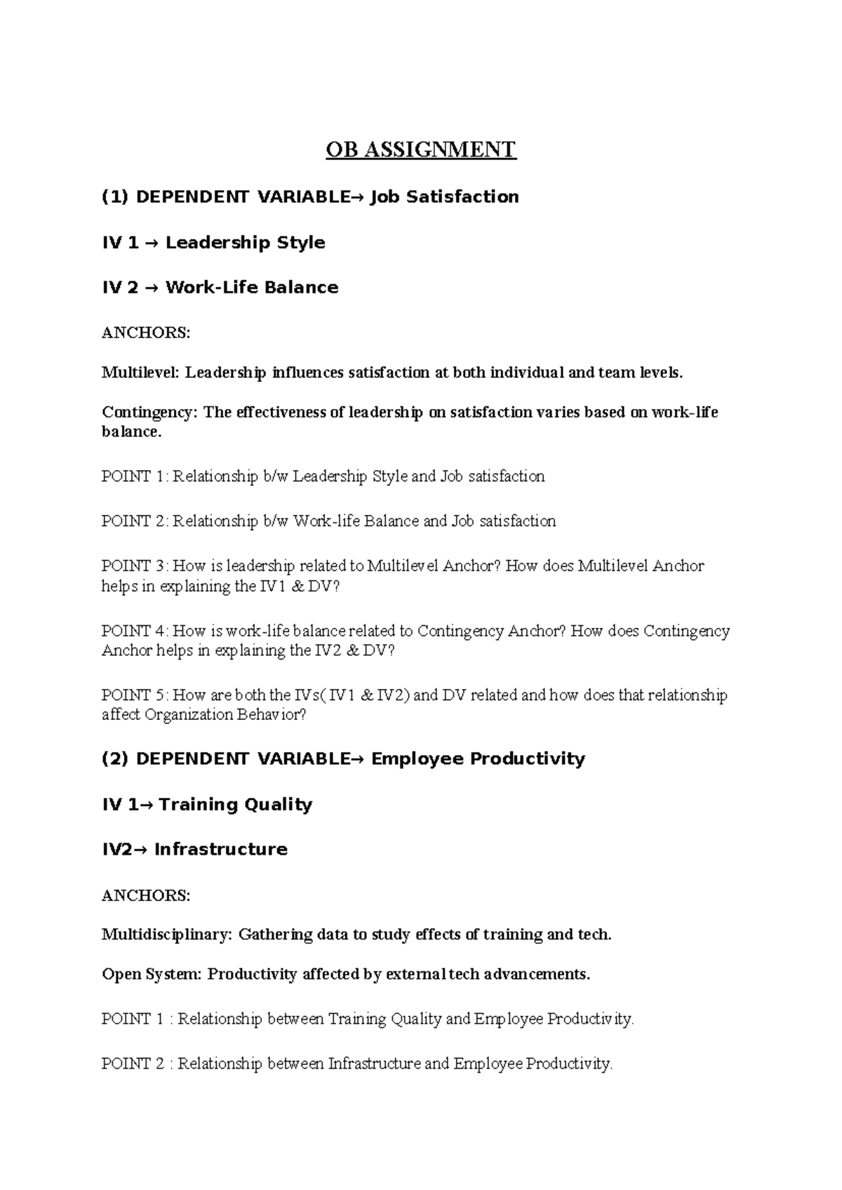 OB Assignment - just a sample, do not copy paste - OB ASSIGNMENT (1 ...