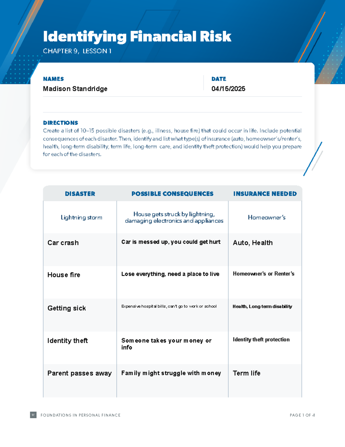 Ramsey BUS 101 Chapter 9 Lesson 1: Disasters & Insurance Coverage - Studocu