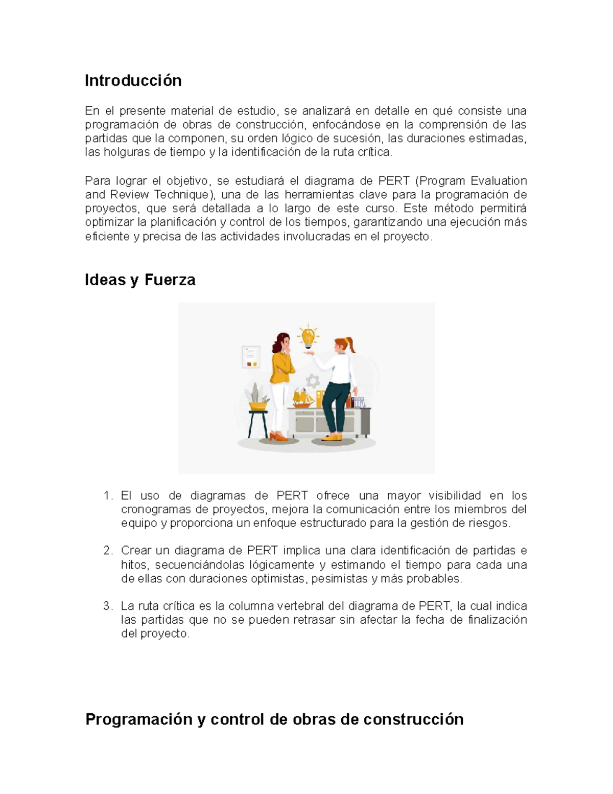 Material Interactivo sobre Programación de Obras - PCP0923 Sem 3 - Studocu