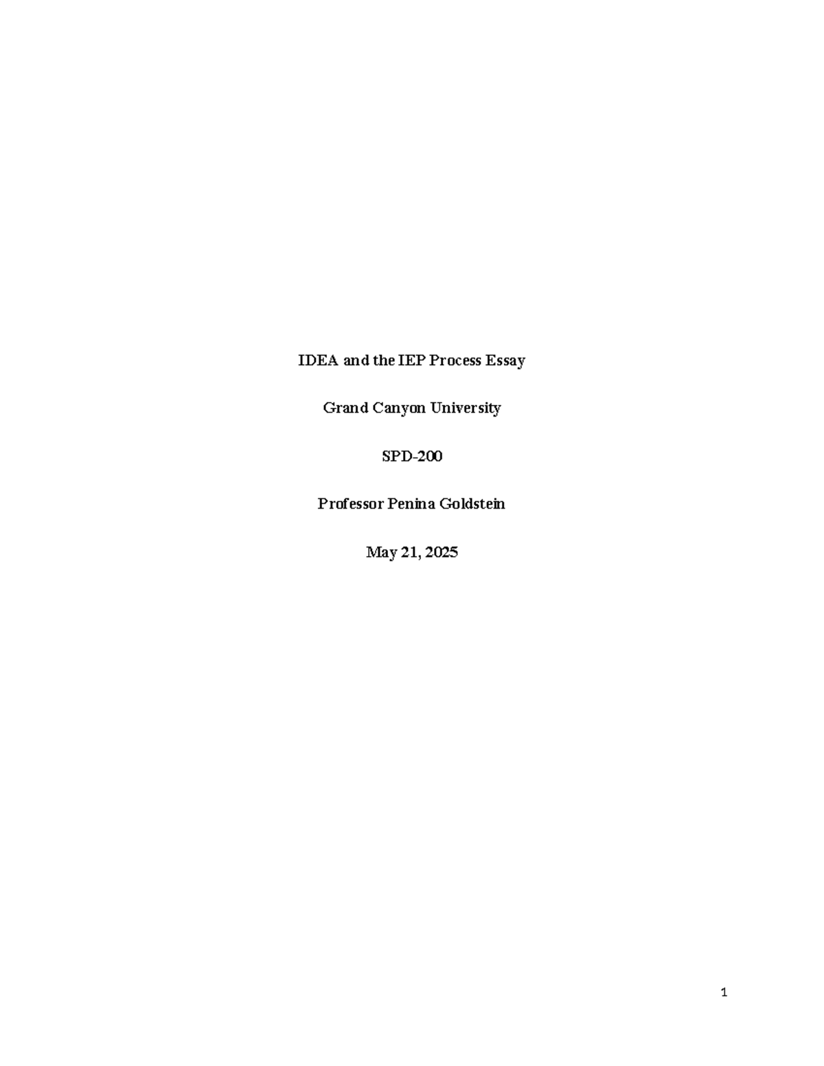 IDEA & IEP Process: Comprehensive Overview for GCU Students - Studocu