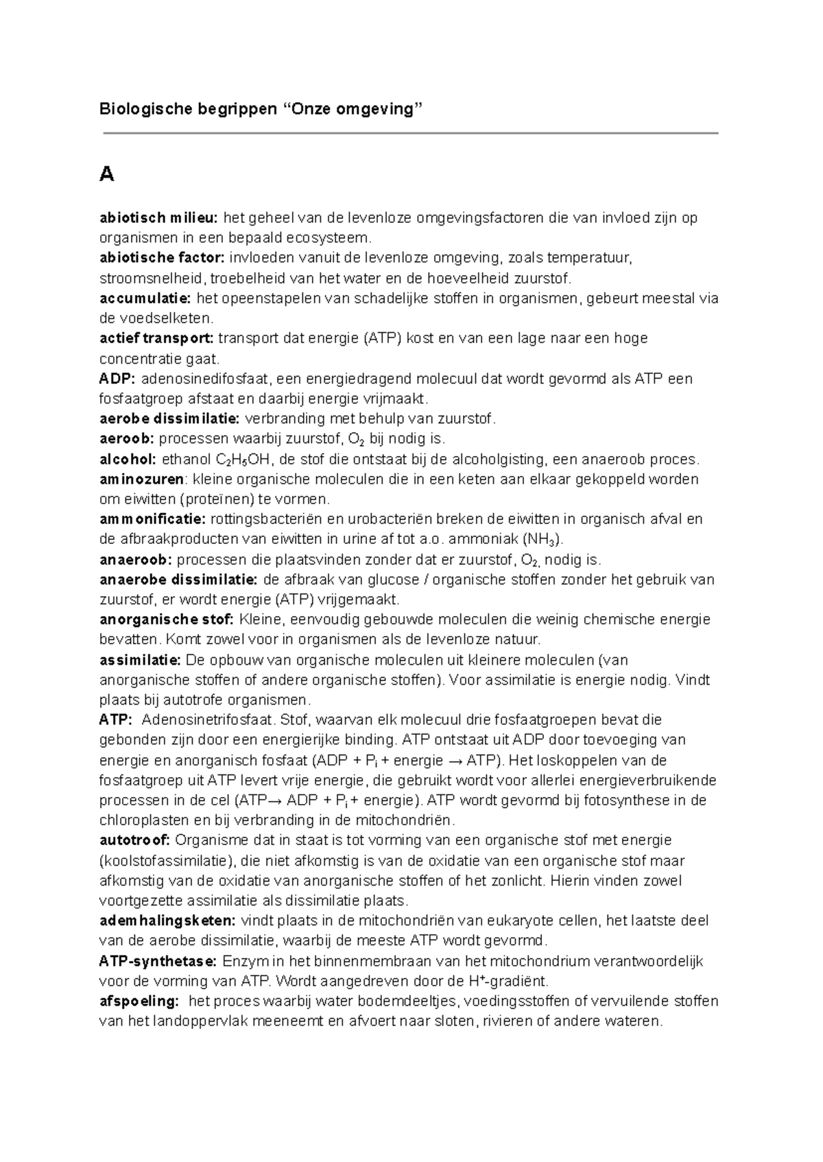 VWO 5 Biologie: Concepten van het Abiotisch Milieu en Ecosystemen ...