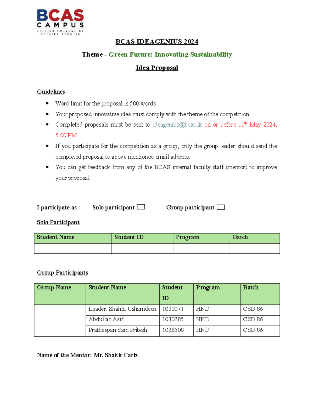 BCAS IDEAGENIUS 2024: Green Future Vertical Farming Proposal Guidelines ...