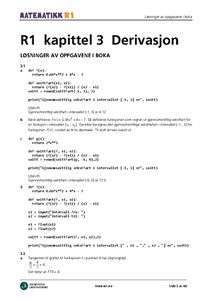 R1 1 lõsninger - Fullstendig Løsningsforslag for Matematikk R1 ...