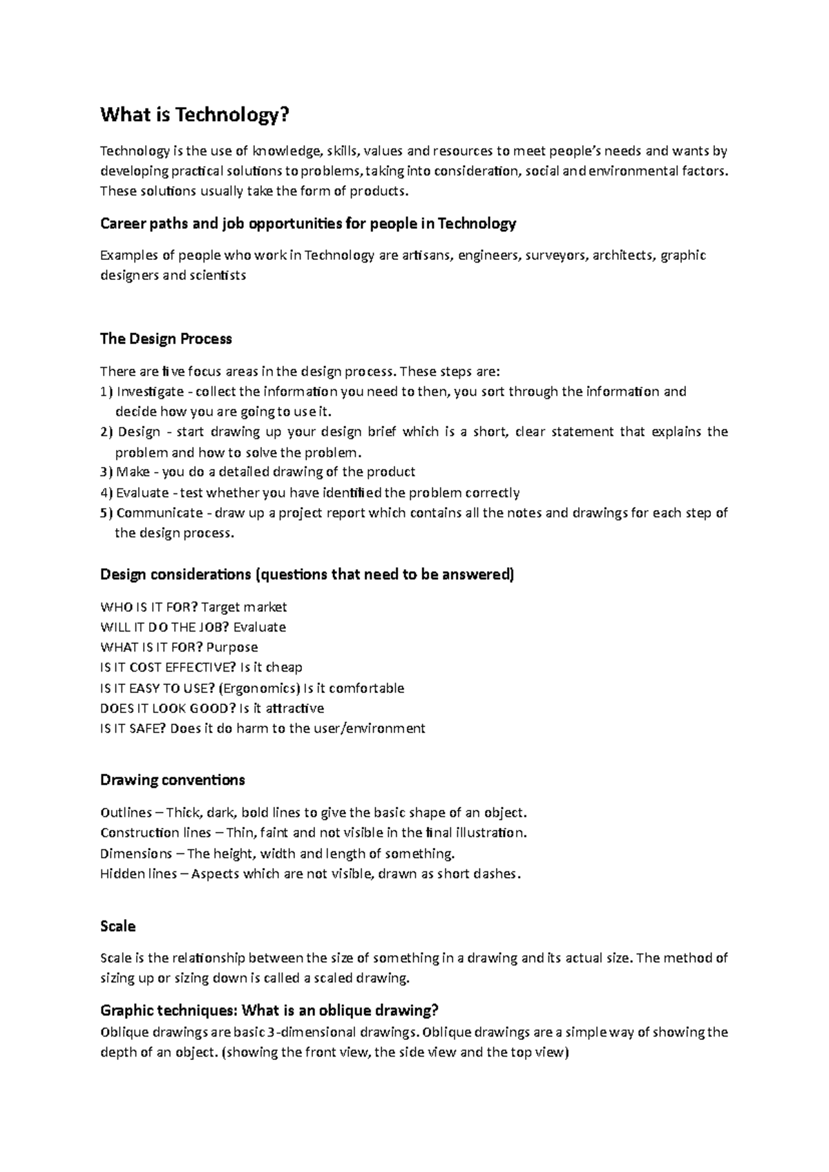 Grade 7 Technology Term 1 Study Notes: Understanding Design & Mechanics ...