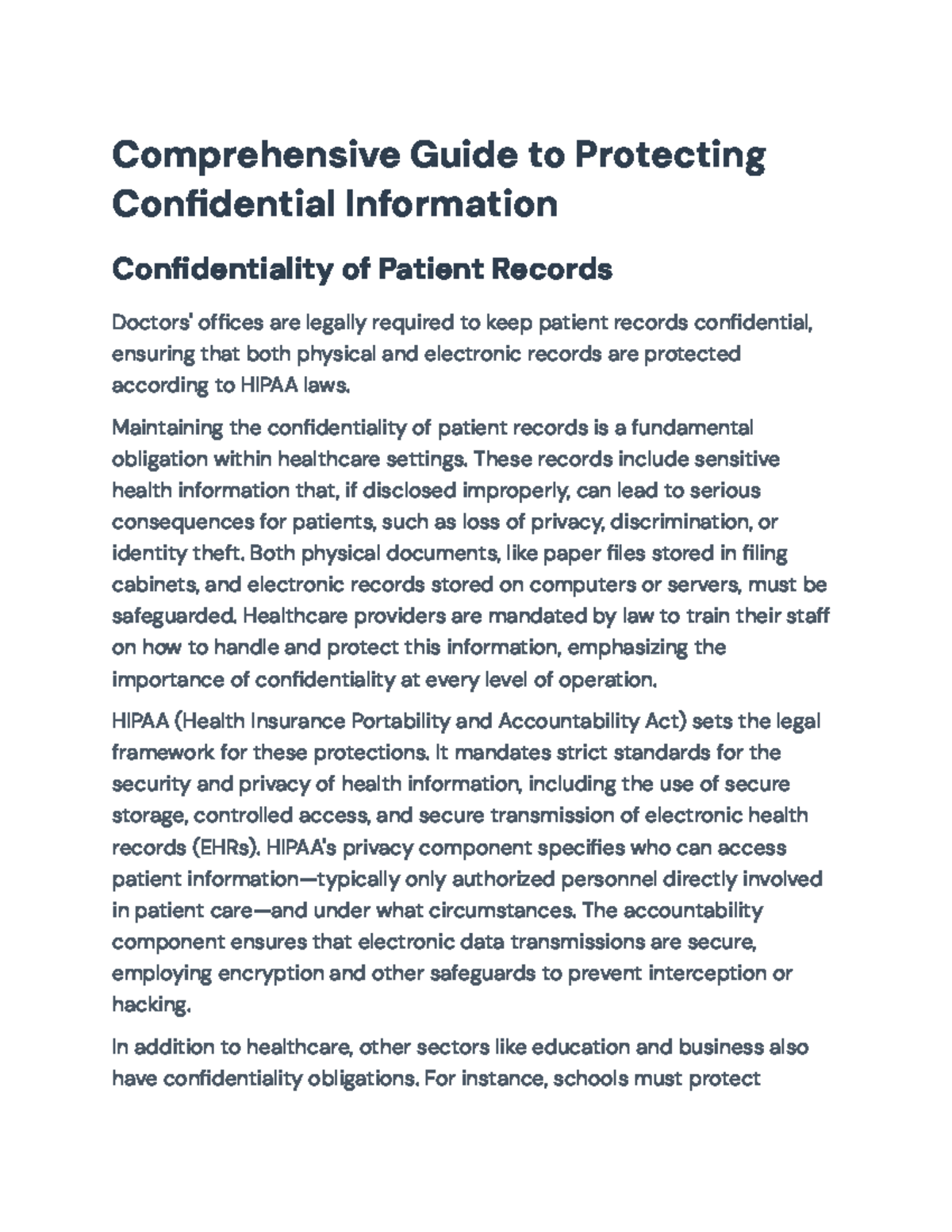 Comprehensive Guide to HIPAA Compliance & Patient Record ...