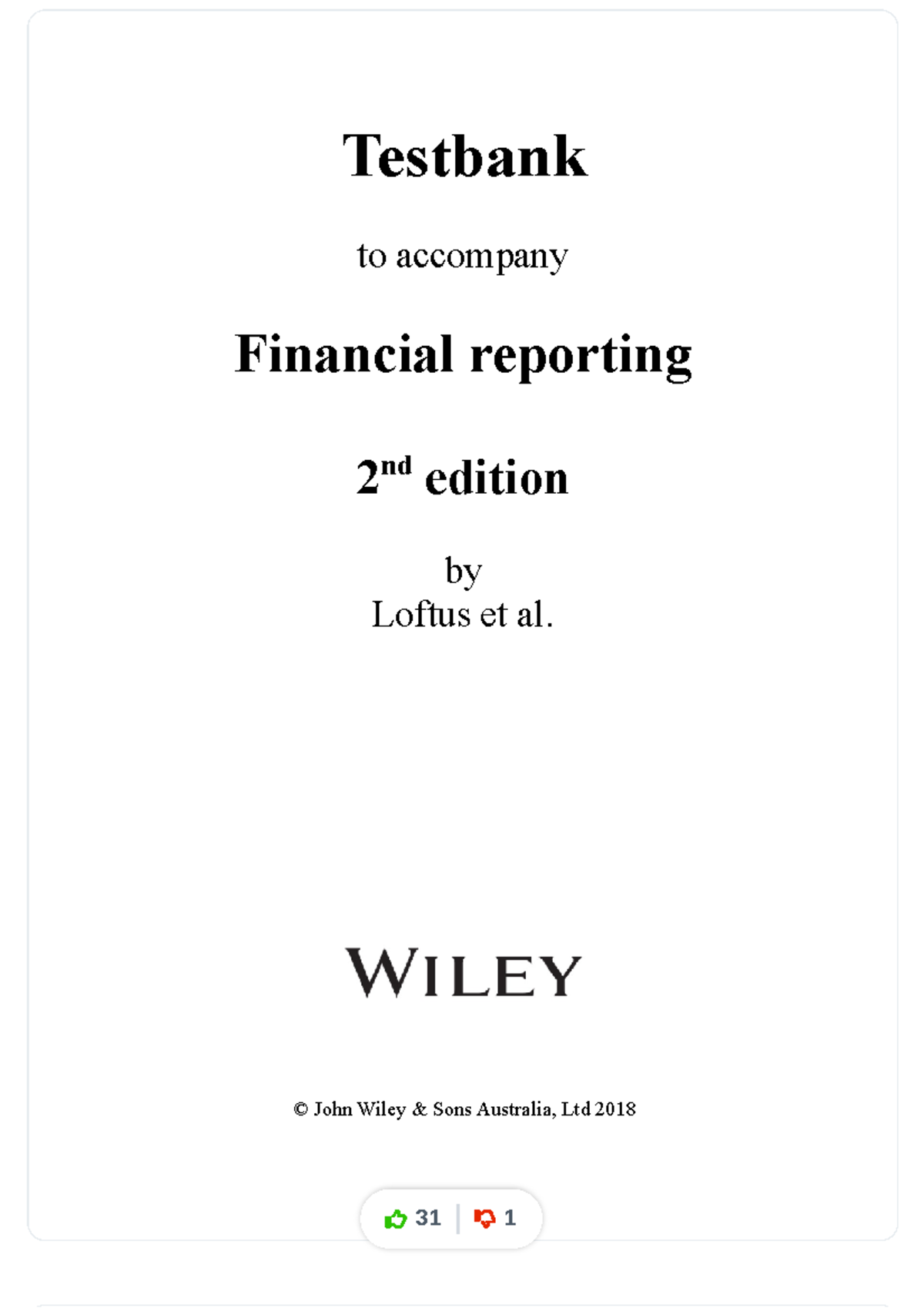 Ch25 business combination test bank - Testbank to accompany Financial ...