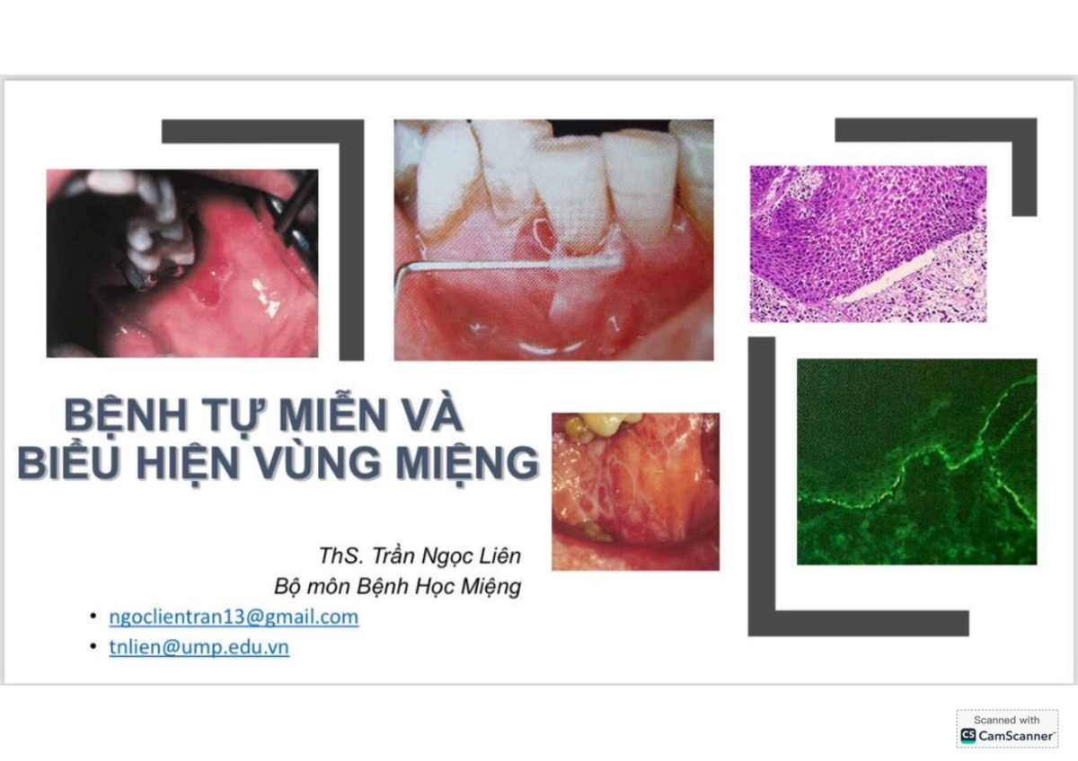 Bệnh Lý Tự Miễn và Biểu Hiện Vùng Miệng - ThS. Trân Ngọc Liên - Studocu