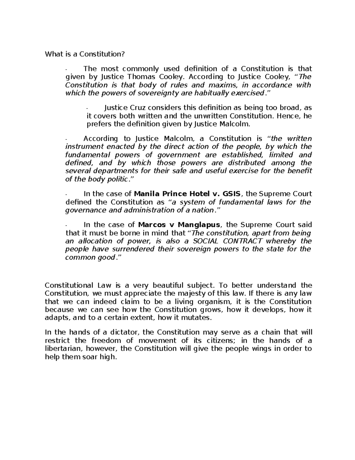 Constitution 1: Understanding the Foundations of Constitutional Law - Studocu