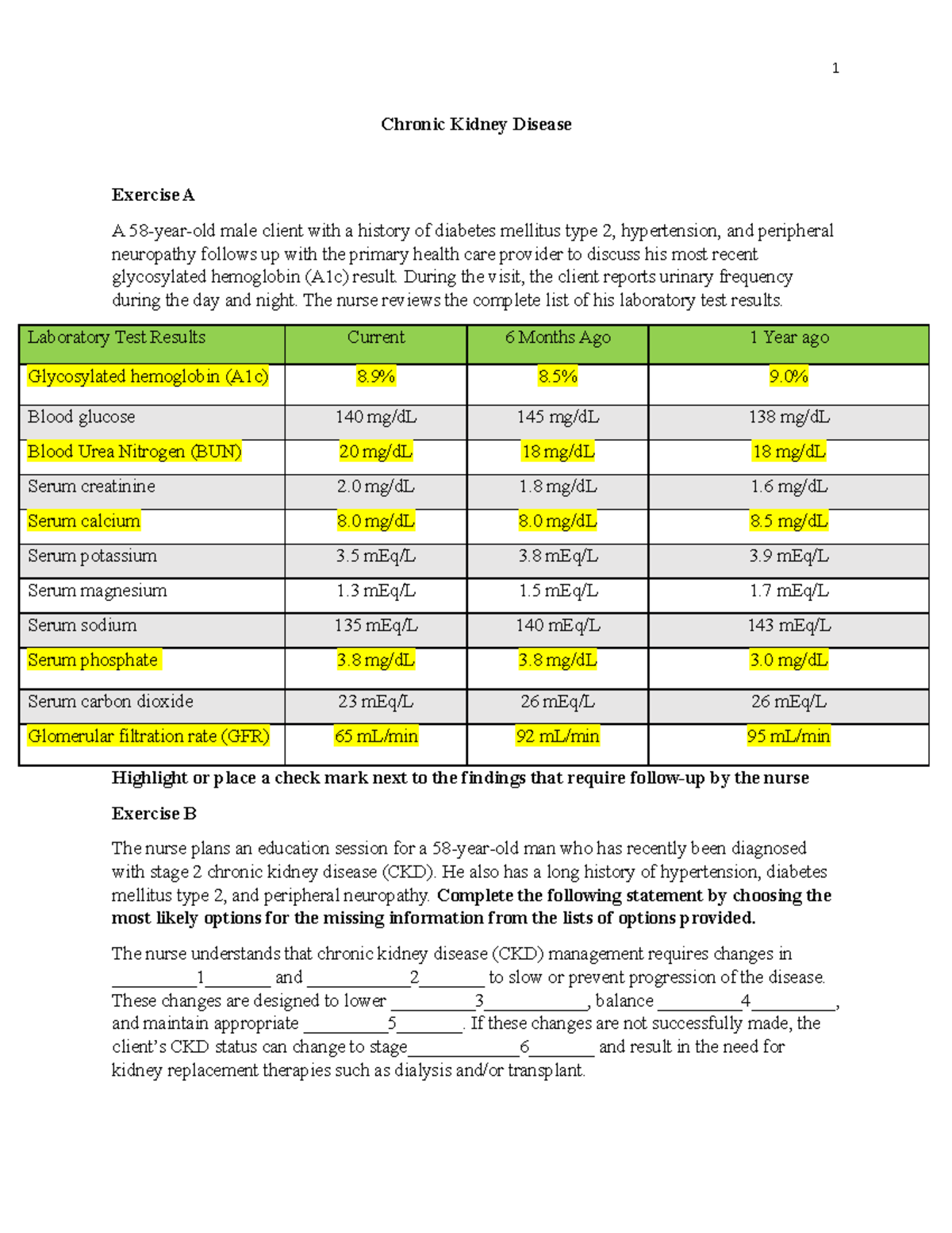 UTF-8''Chronic%20Kidney%20Disease%20Worksheet%20Student%20Version - Chronic Kidney Disease ...
