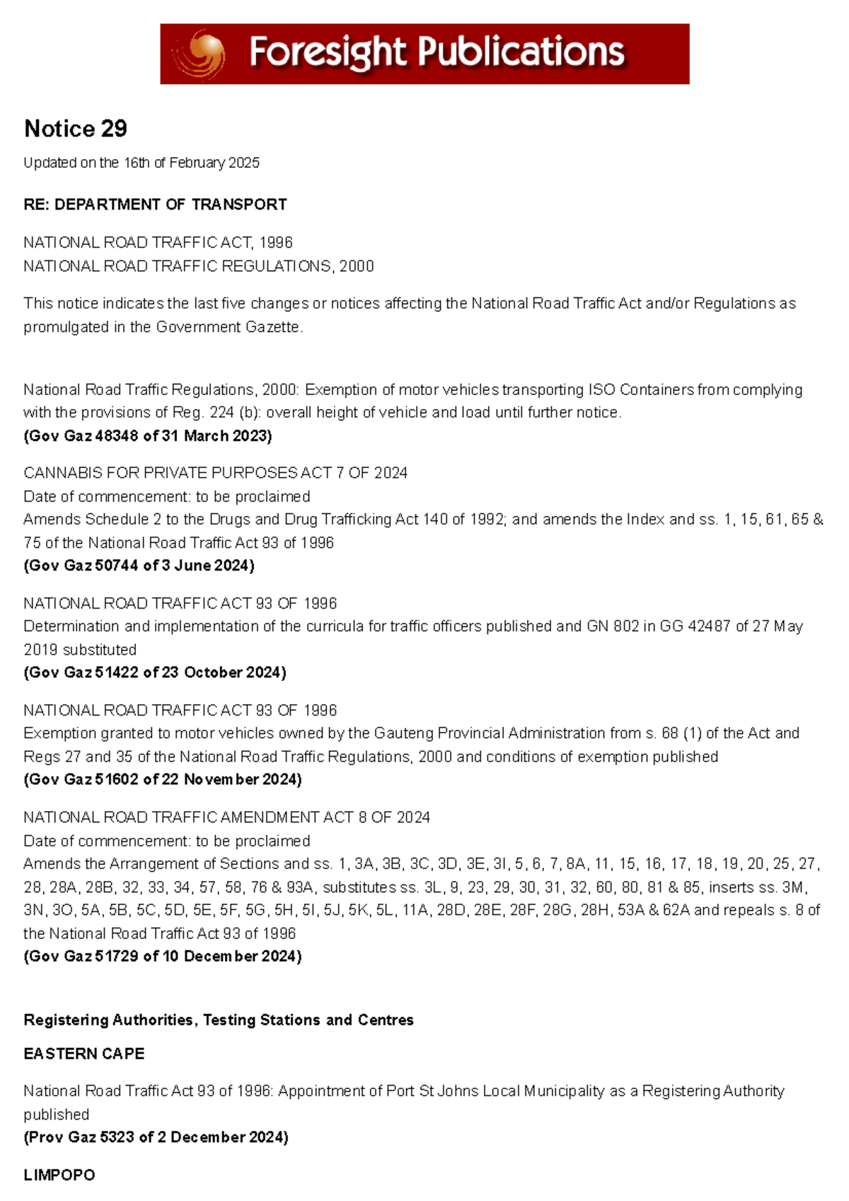 Notice-29 - Government notice 39 - Notice 29 Updated on the 16th of ...