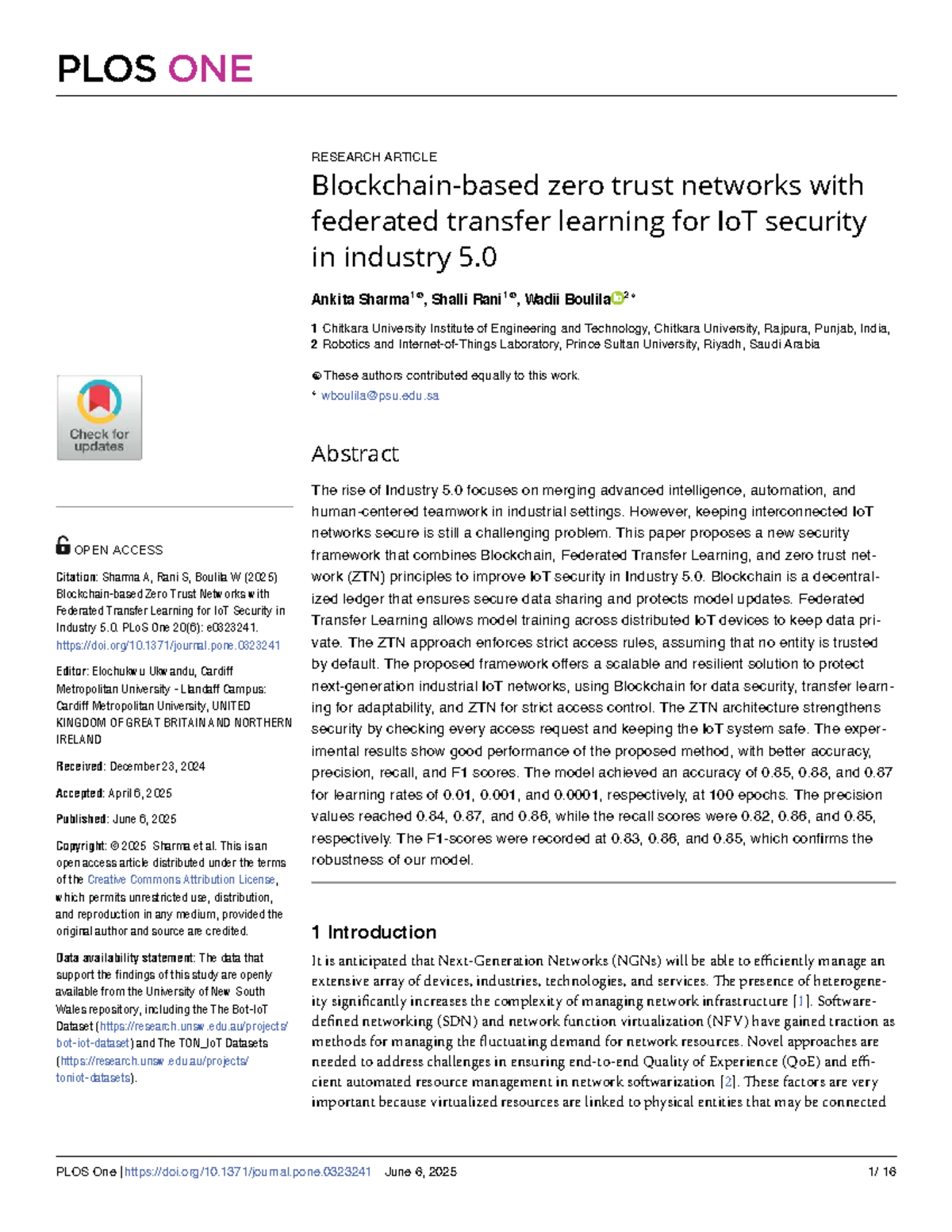 Zero Trust Networks & Federated Learning for IoT Security in Industry 5 ...
