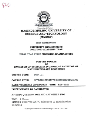 ECO 112 Introduction TO Microeconomics - MULIRO INTERNATIONAL SERVICE ...