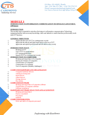 Introduction to ICT and Ethics - ICT AND ETHICS COMPLETE NOTES ...