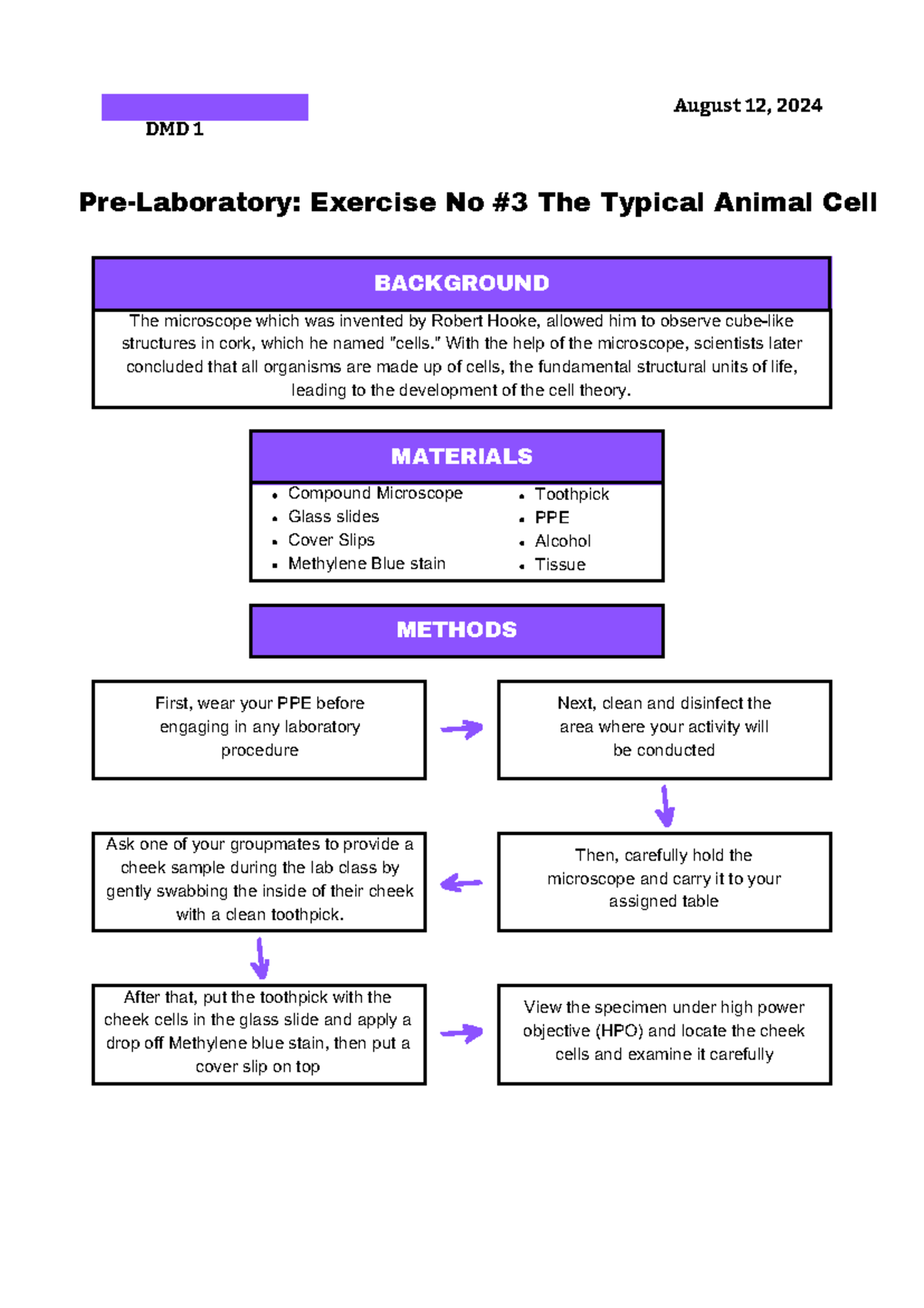 General Zoology Exercise No. 3: The Typical Animal Cell Lab Guide - Studocu