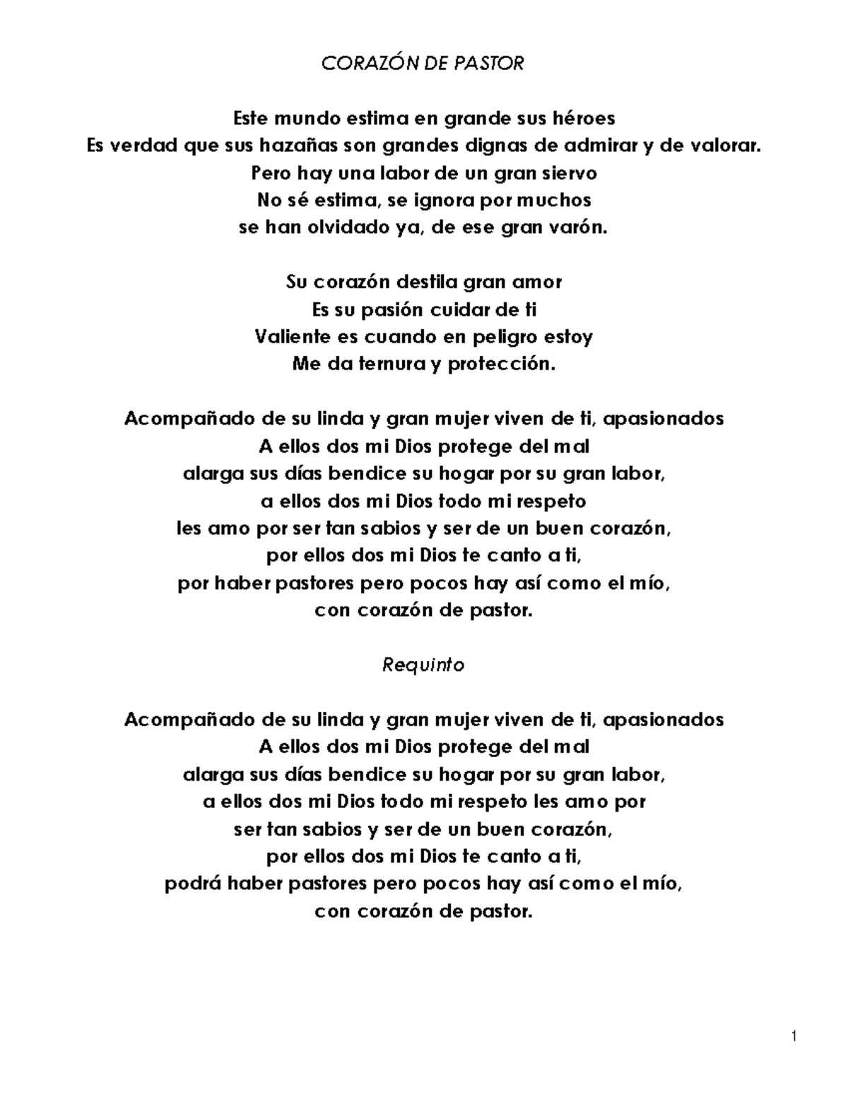 Corazón de Pastor - Letras y Reflexiones sobre el Amor y Servicio - Studocu