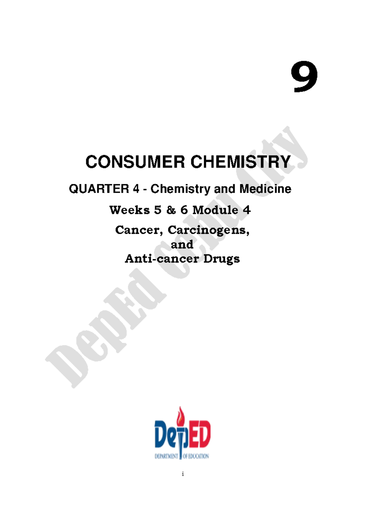 Q4 Module 4 Con Chem - enhance knowledge - i 9 CONSUMER CHEMISTRY ...