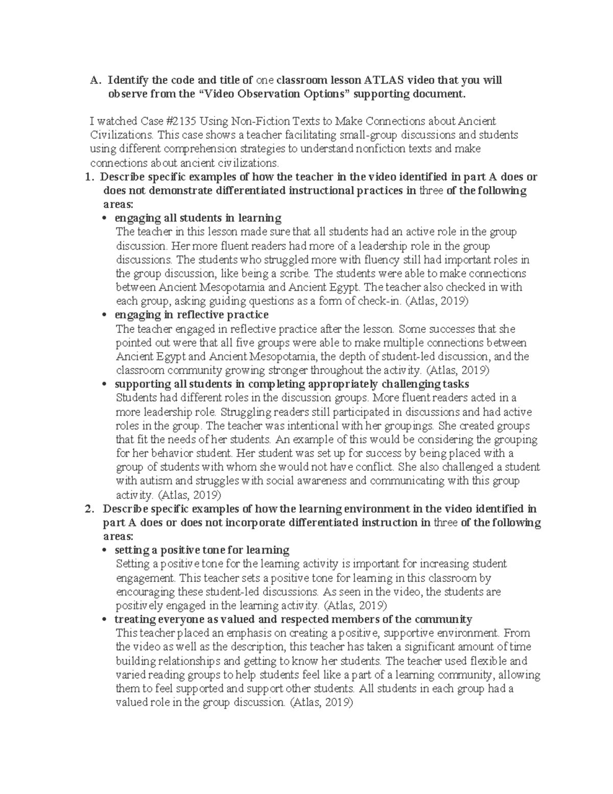 ATLAS 2019: Observing Differentiated Instruction in Ancient ...