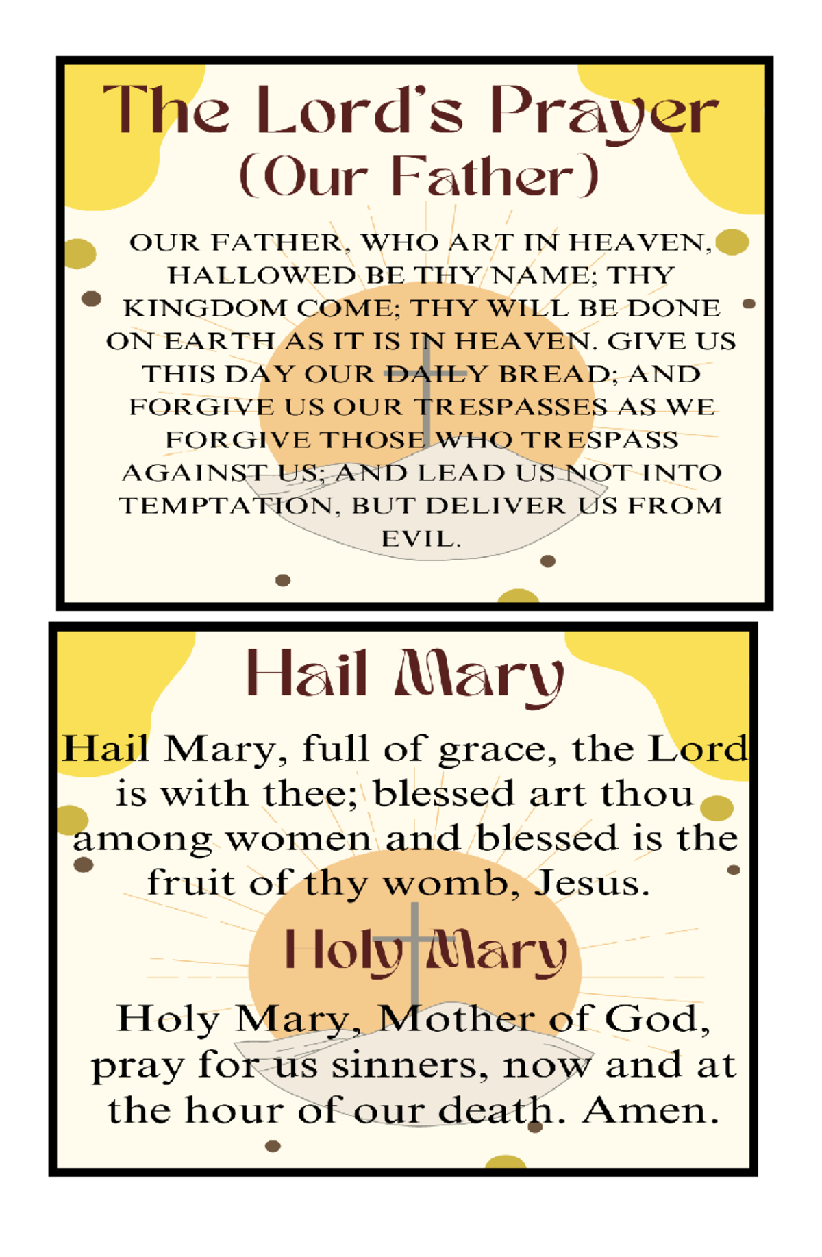 Prayers and Devotions: Our Father, Hail Mary, and The Creed - Studocu