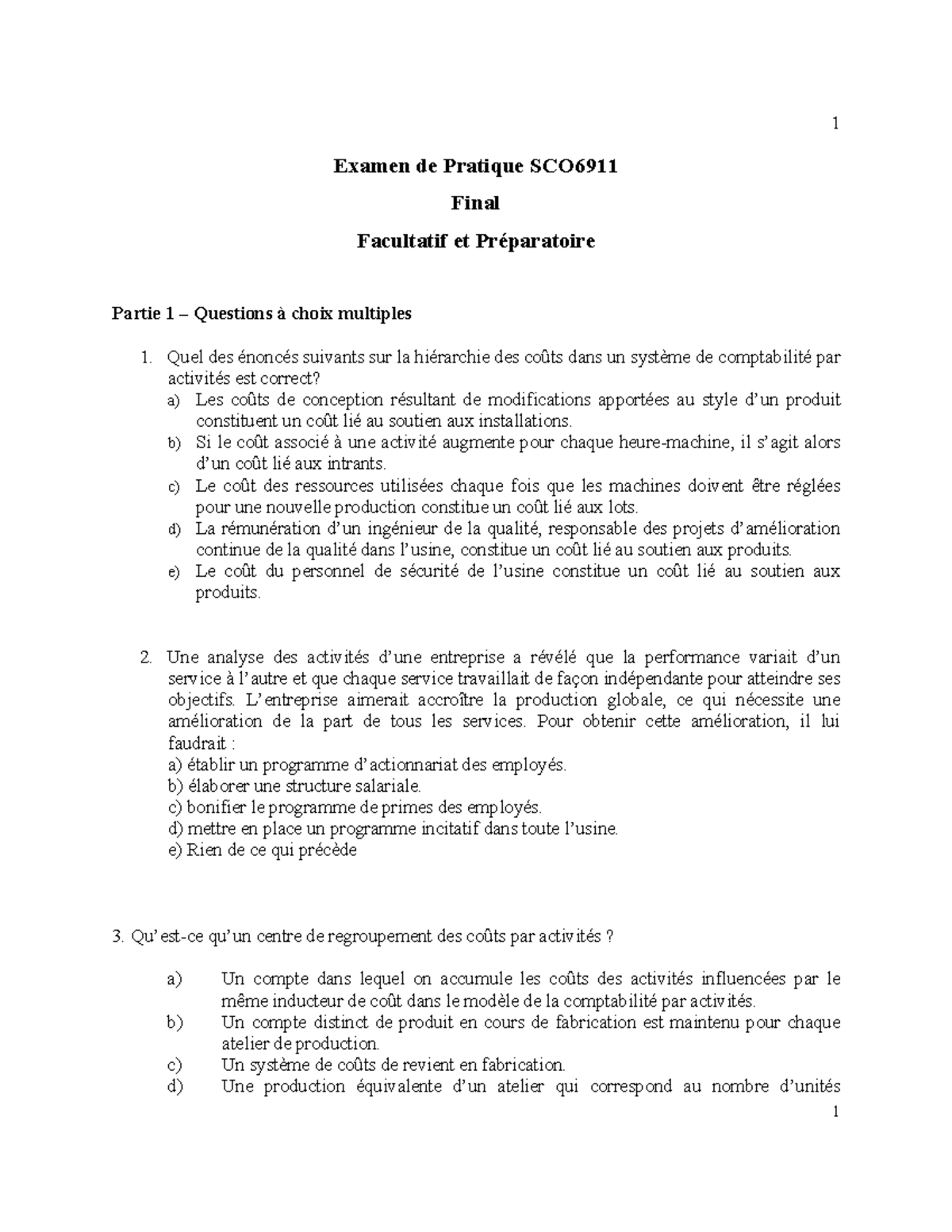 SCO6911 Examen Final Pratique 2023: Questions à Choix Multiples - Studocu