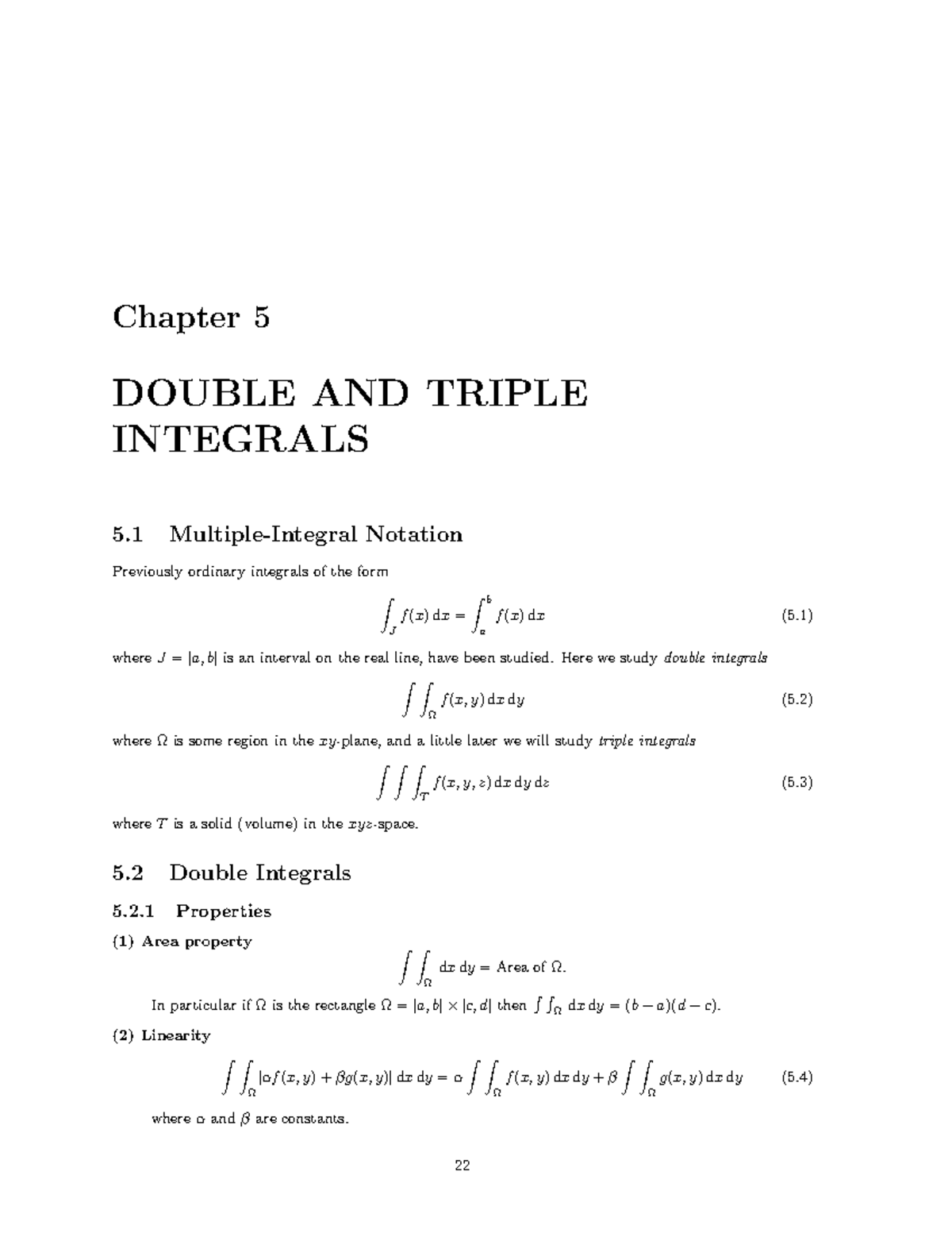 Calculus Cheat Sheet: Chapters 5-6 Double, Triple Integrals & Line ...