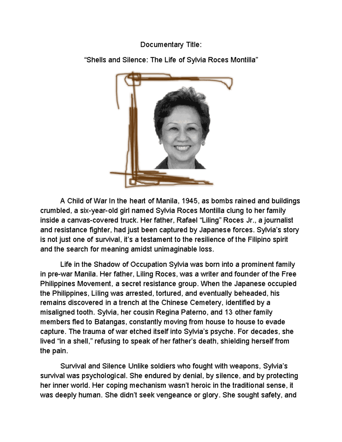 Documentary: Silence and Survival - The Life of Sylvia Roces (HIST 101 ...