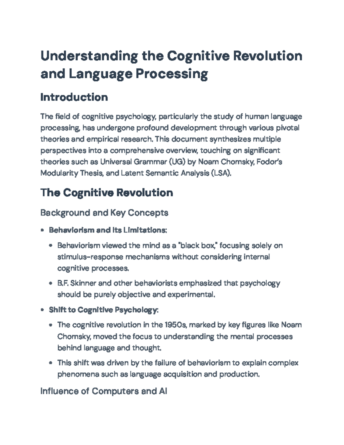 Cognitive Psychology: Theories and Insights on Language Processing ...