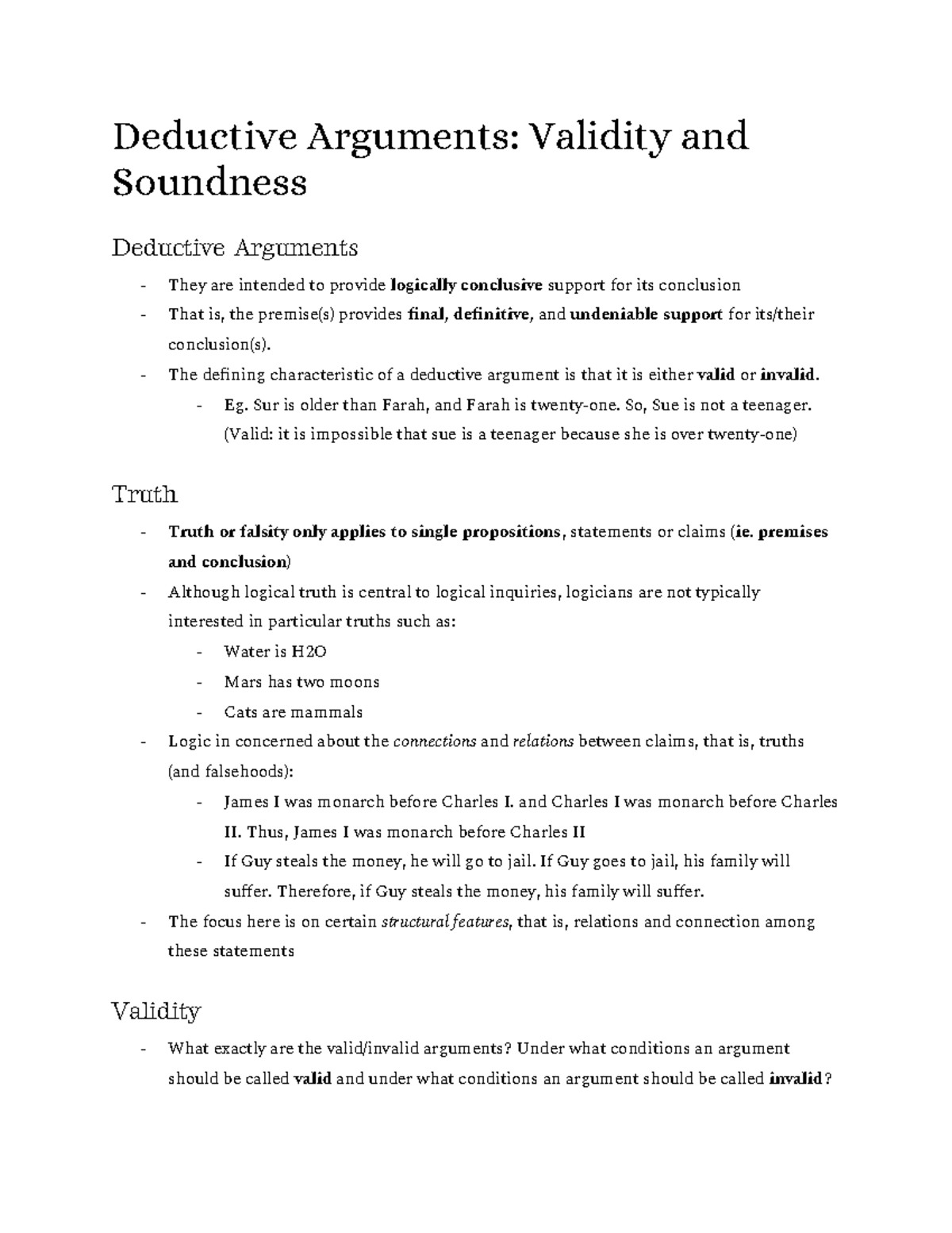 Chapter 4 Deductive Arguments Validity and Soundness - Deductive ...