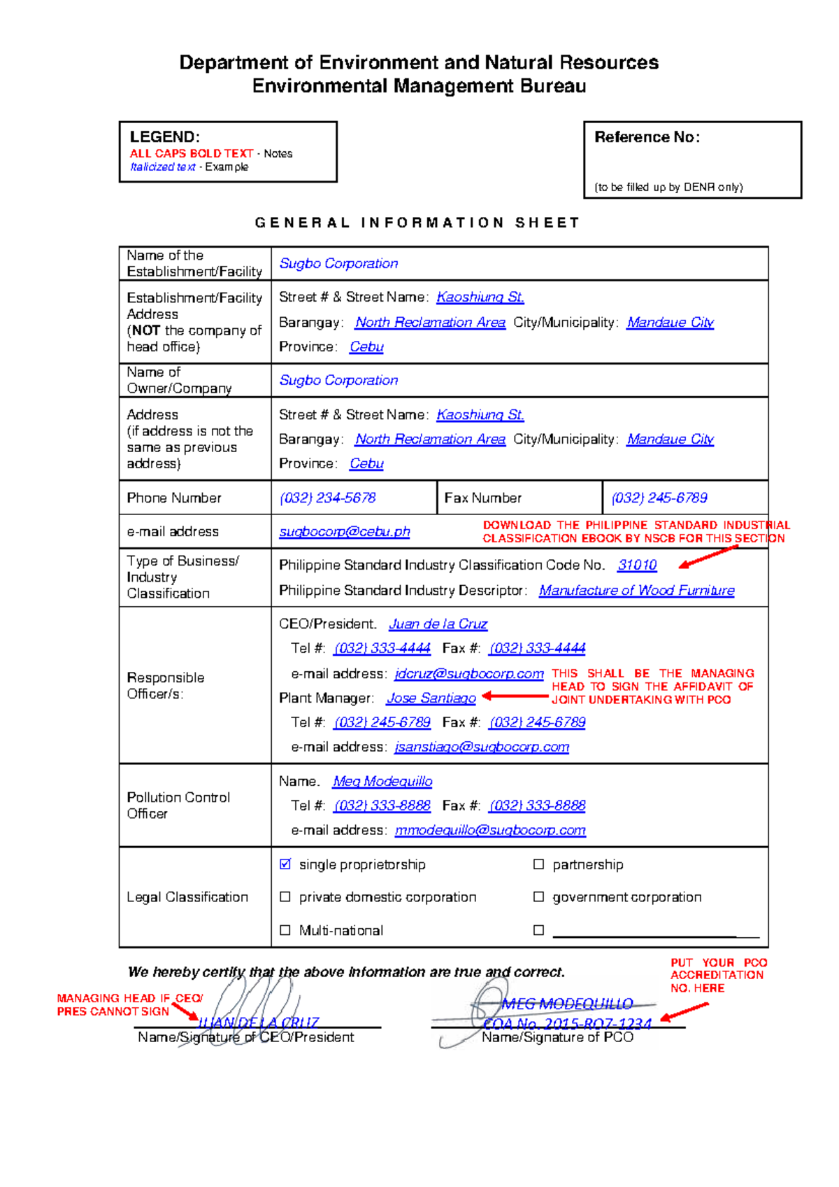 SMR Sample with Notes for DENR Environmental Management Bureau - Studocu
