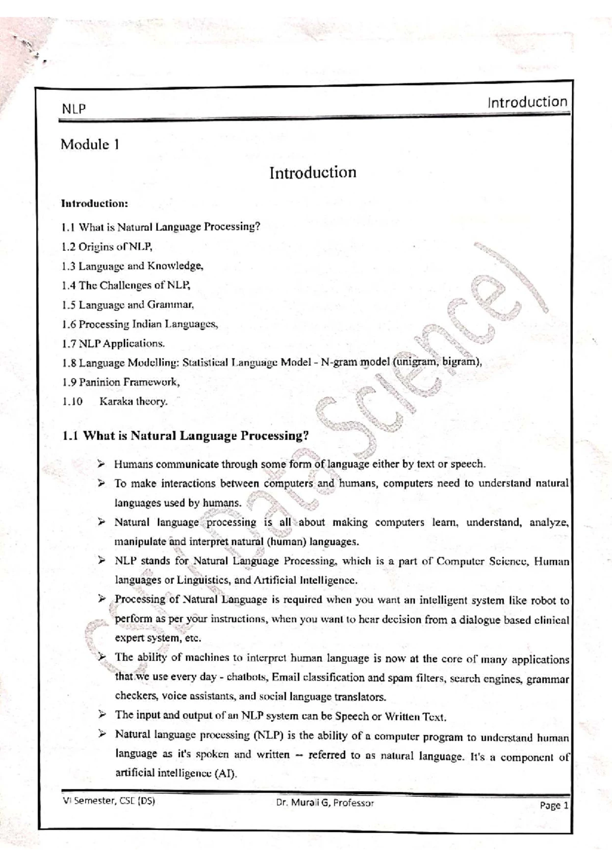 AL3501 - NLP Practical Exercises: A Comprehensive Syllabus Guide - Studocu