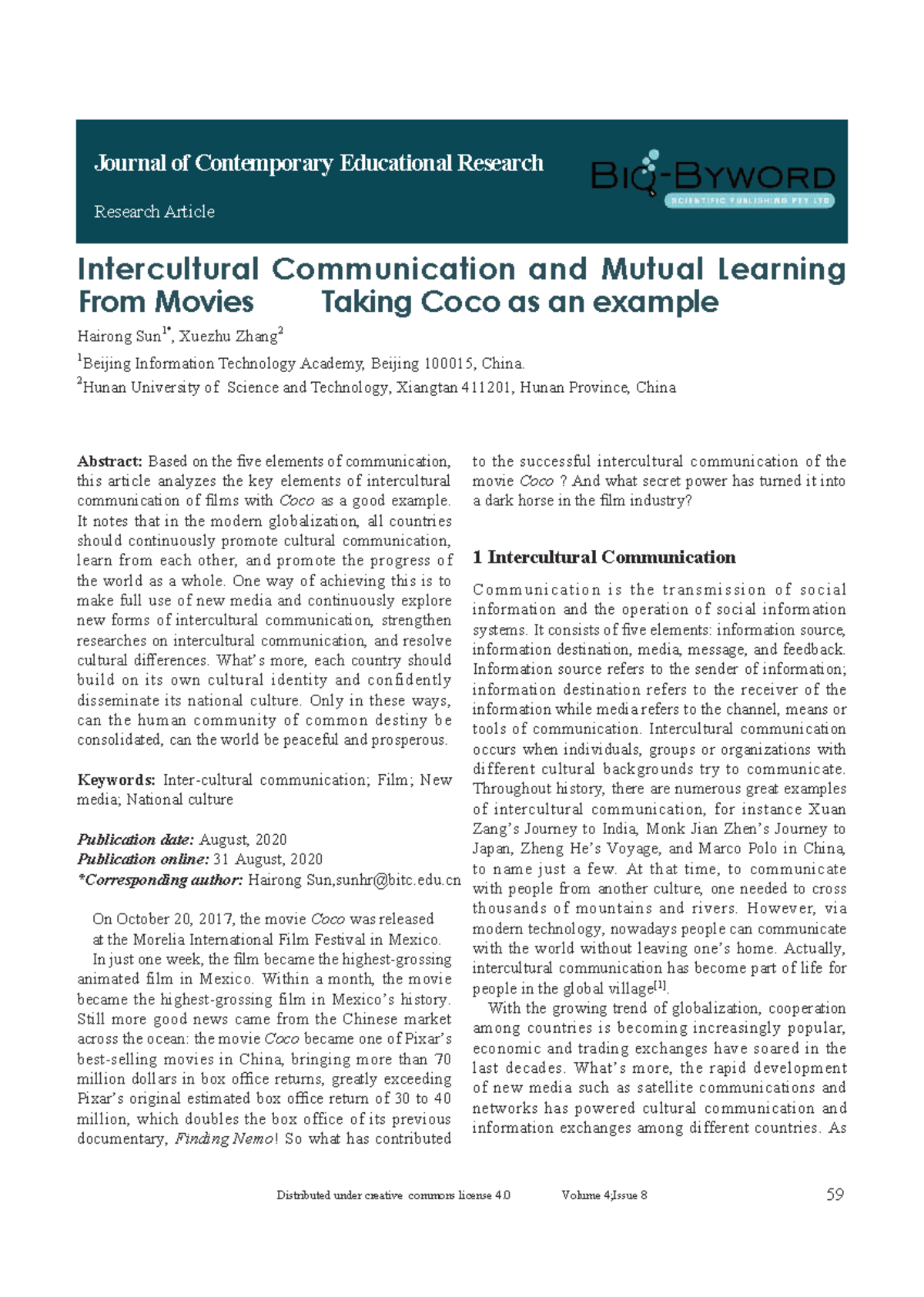 1449-Intercultural Communication Insights: Coco as a Case Study - Studocu