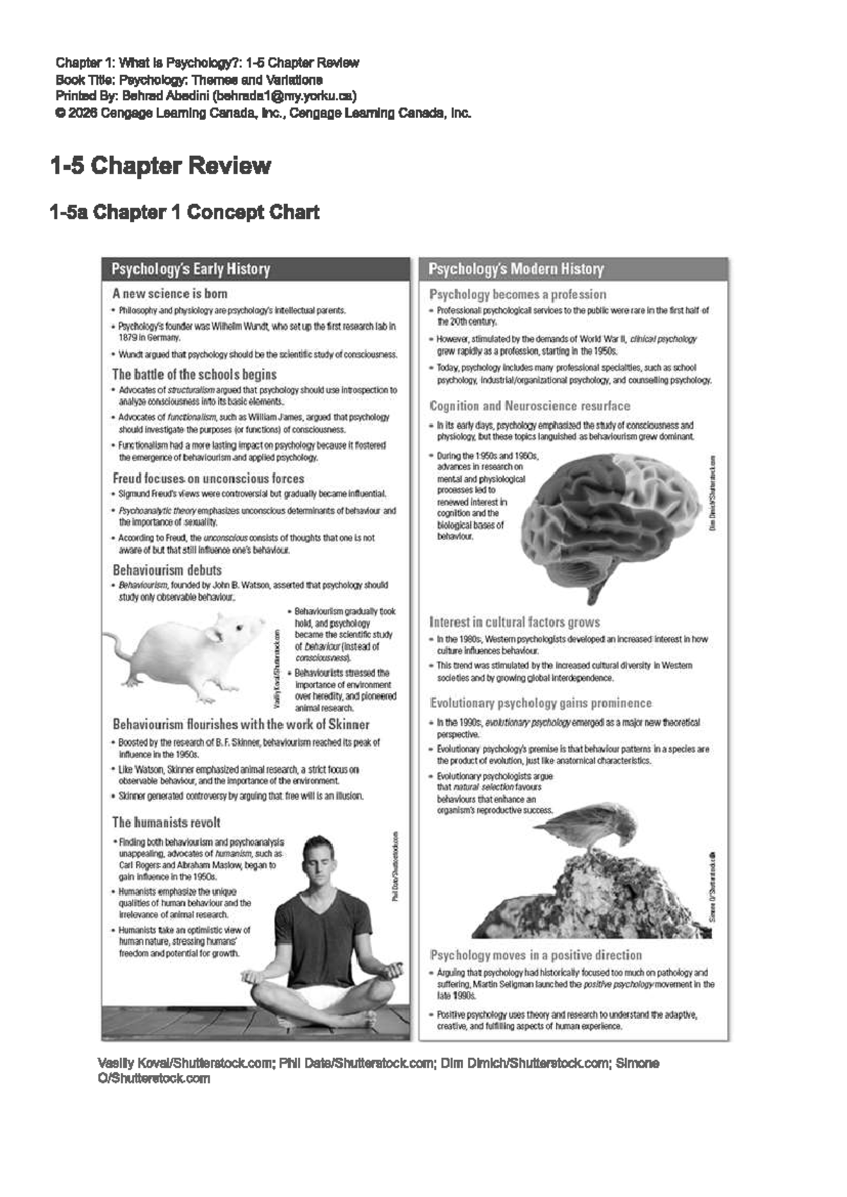 PS101 Chapter 1 Review: Understanding the Evolution of Psychology - Studocu