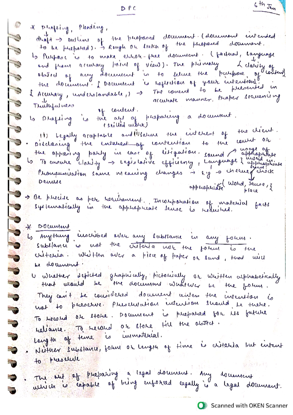 DPC Mid Semester Exam Notes: Drafting and Legal Document Preparation ...