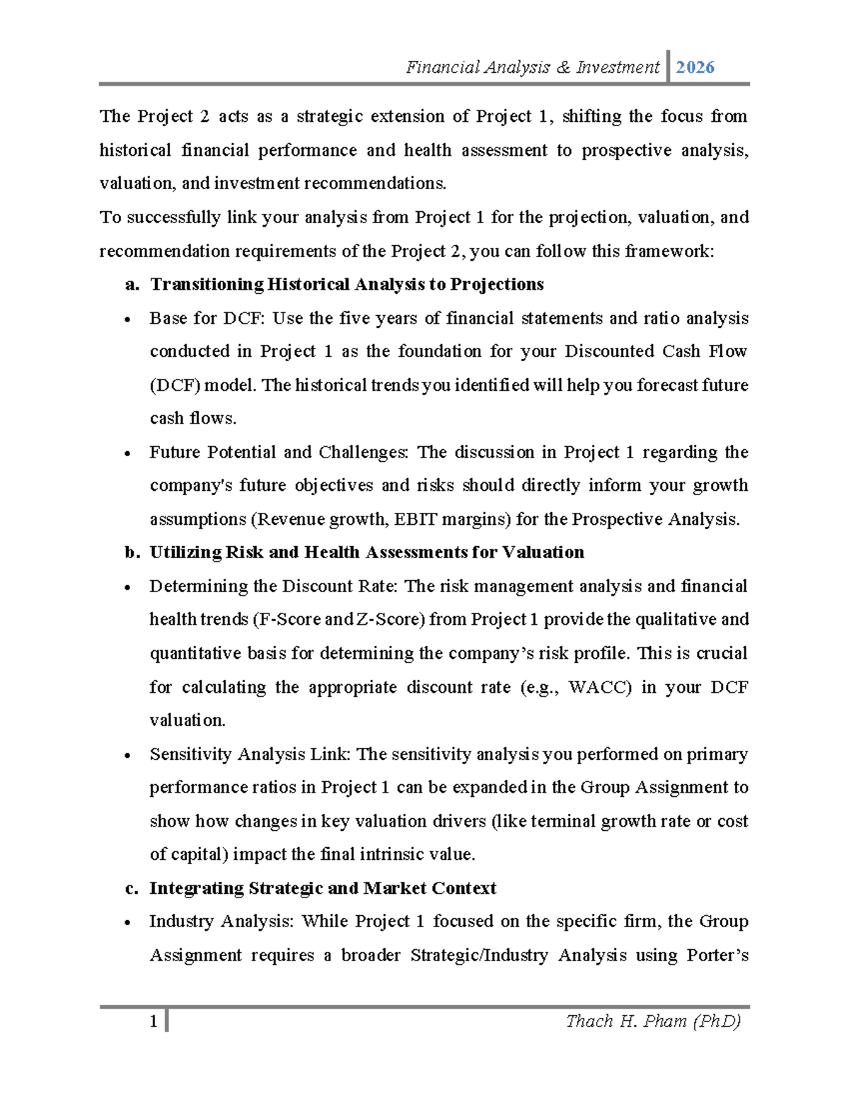 Financial Analysis Investment 2026: Project 2 Overview and ...
