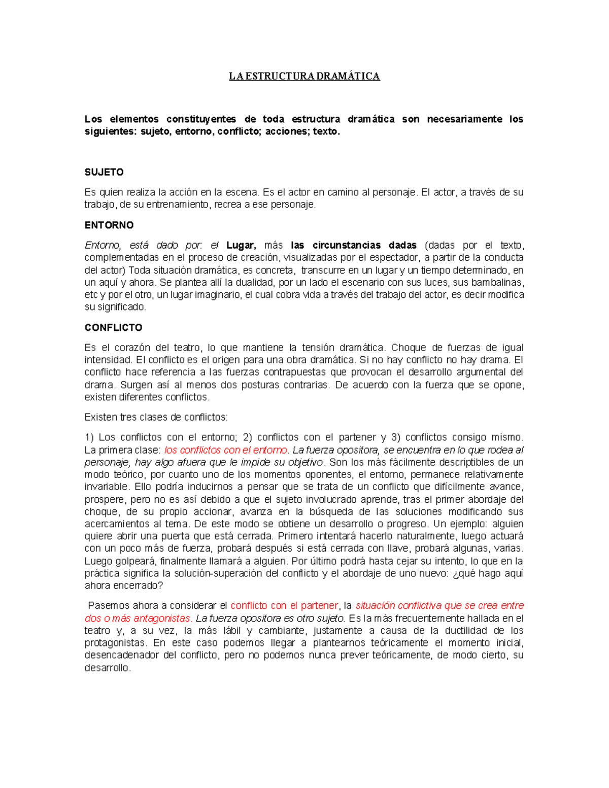 LA Estructura Dramática: Elementos Clave del Teatro - Studocu