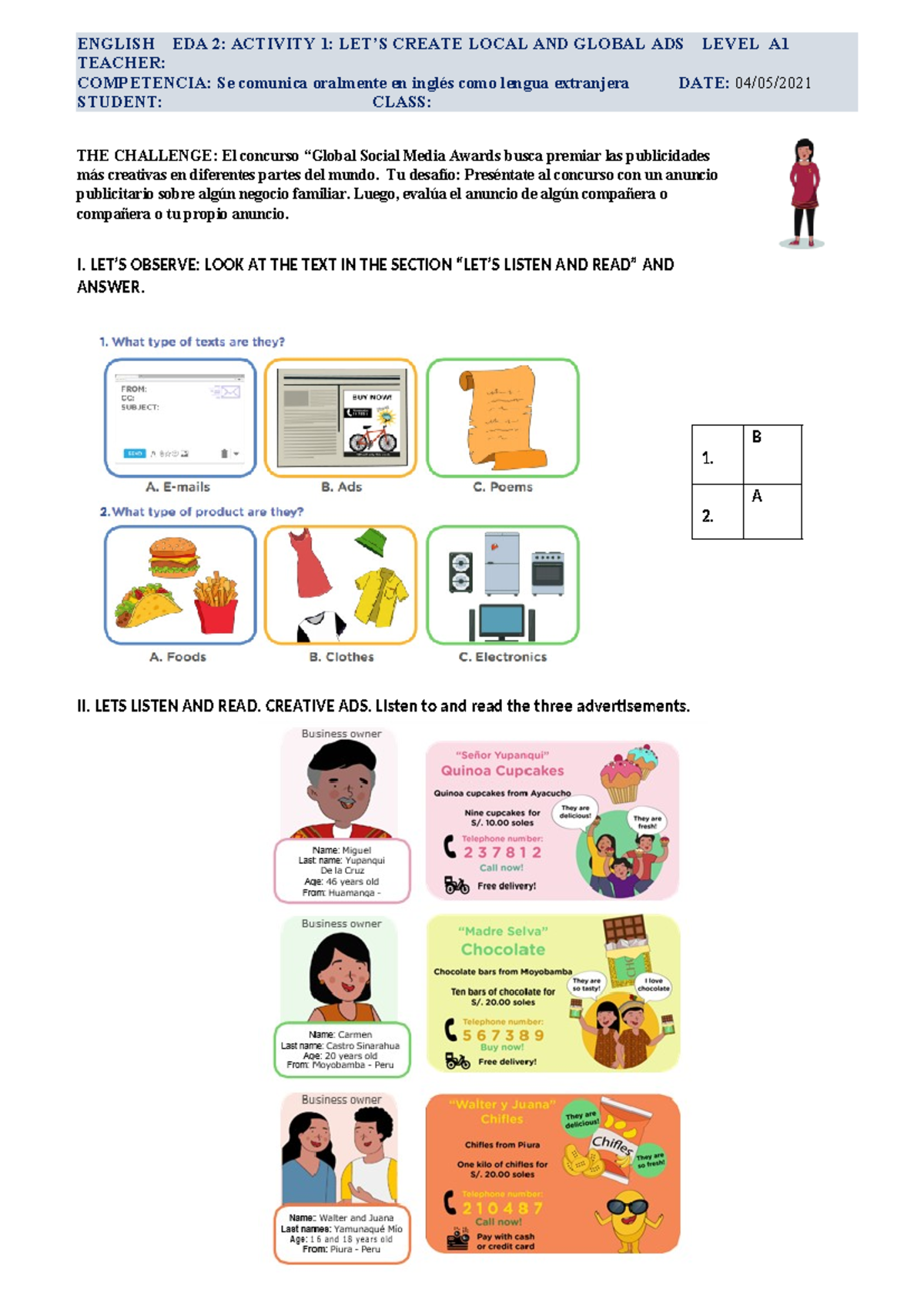 Ingles EDA 2: Actividad 1 - Creación de Anuncios Locales y Globales ...