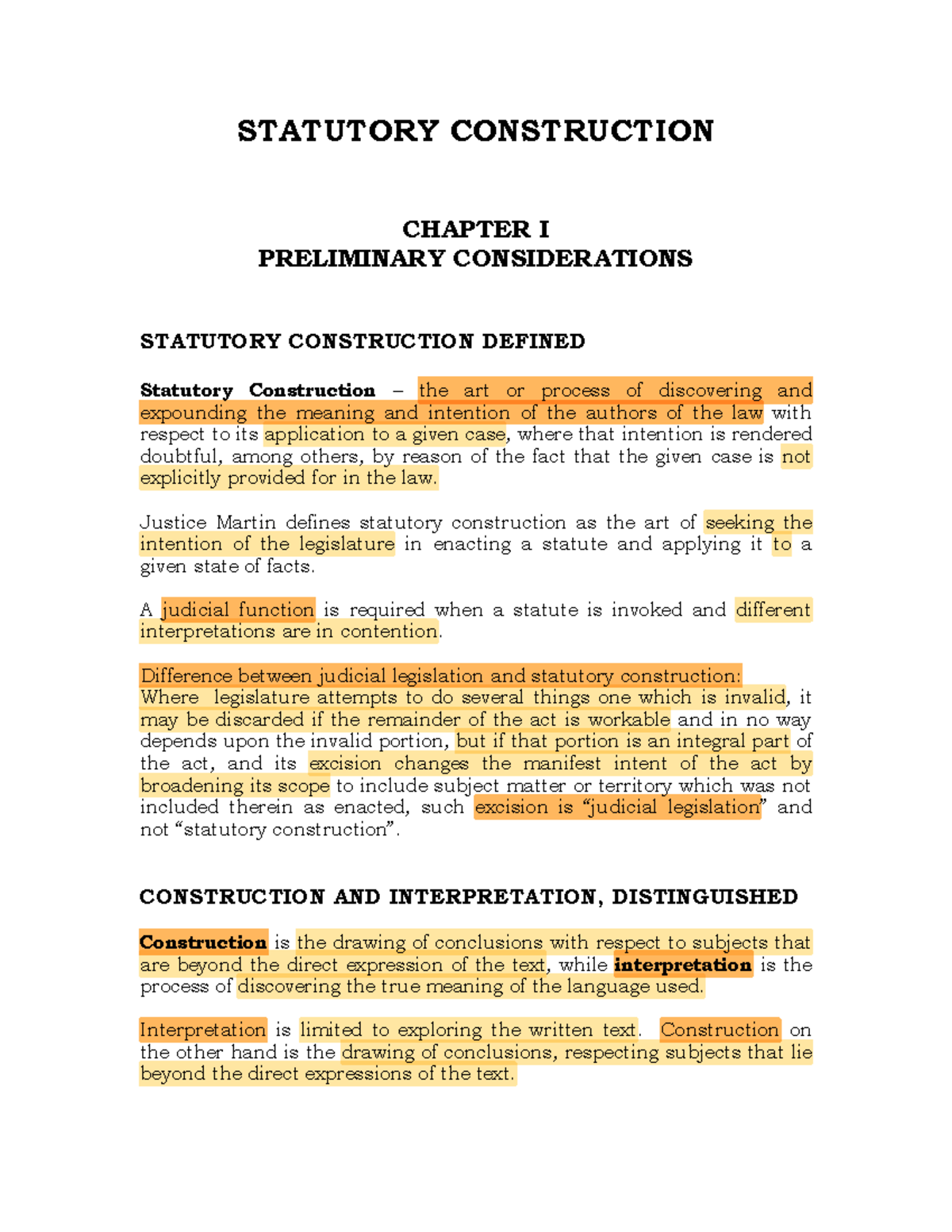 Statutory Construction Notes - Reviewer by Judge Noli Diaz - Studocu